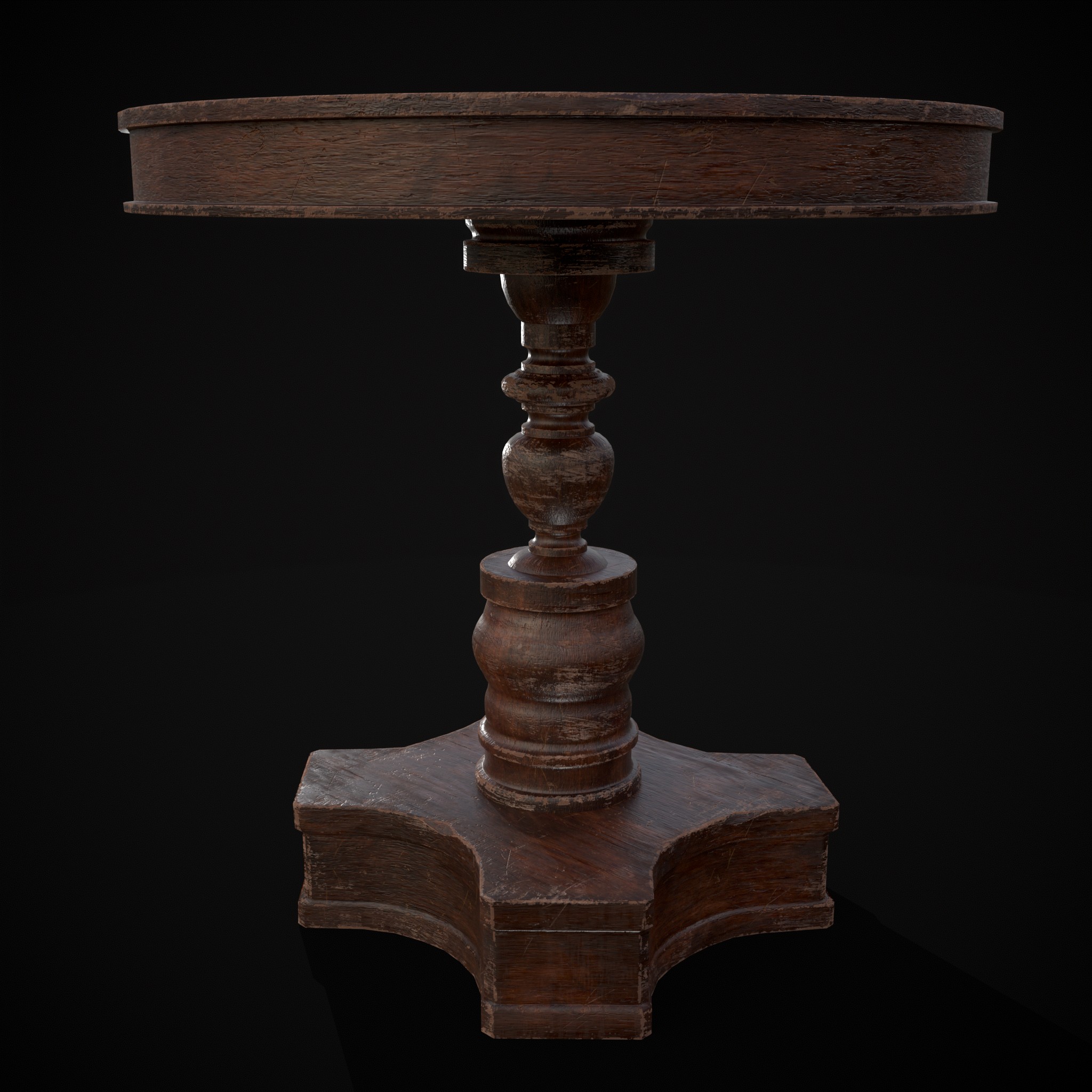 Mahogany Medieval Antique Pedestal Round Table - 3D Model by Get Dead ...