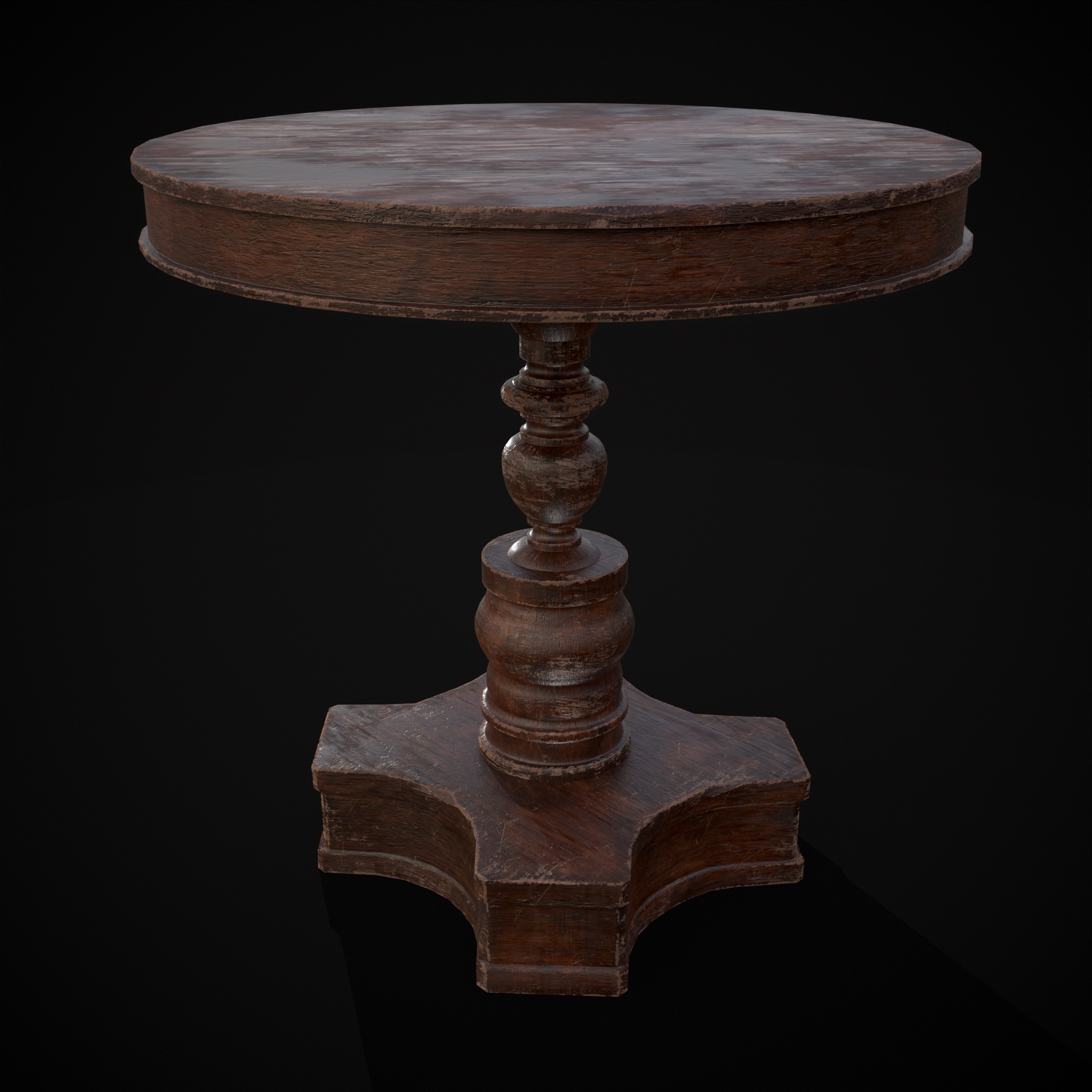 Mahogany Medieval Antique Pedestal Round Table - 3D Model by Get Dead ...