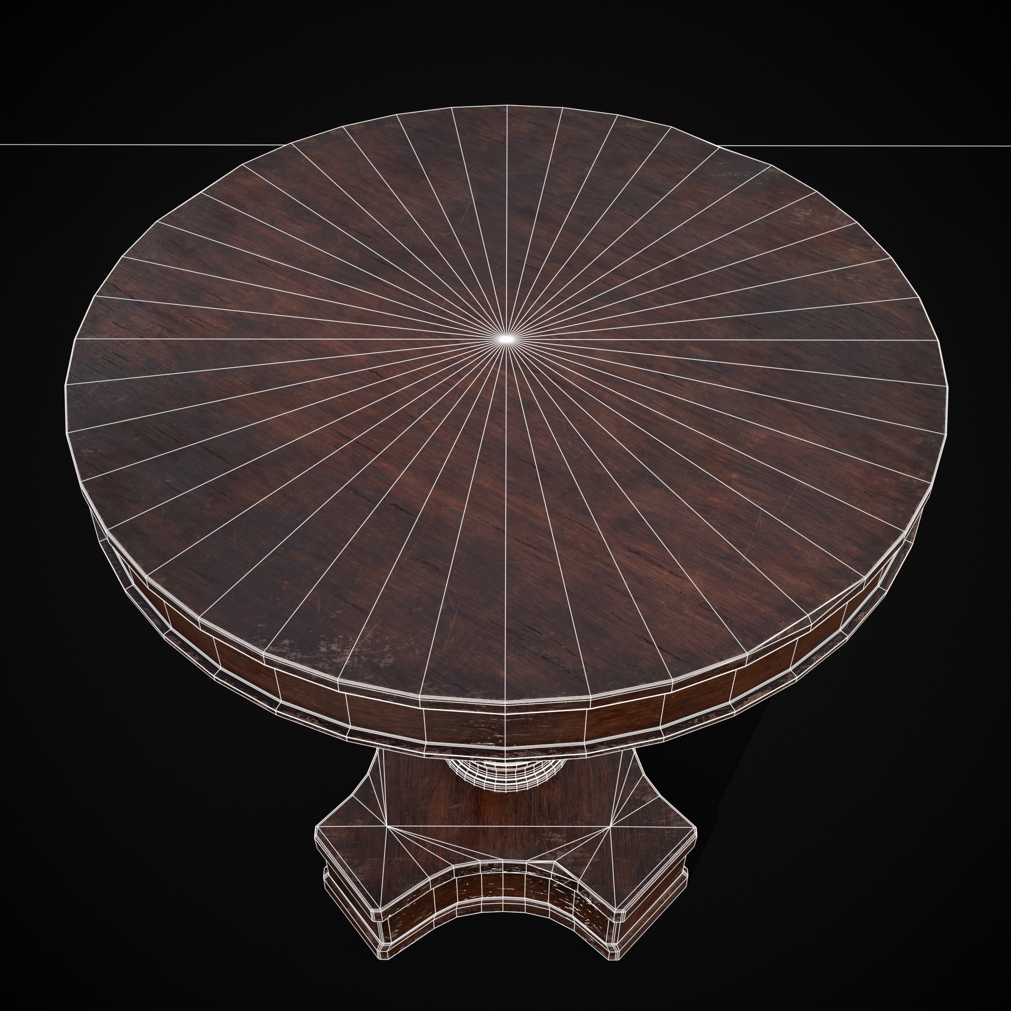 Mahogany Medieval Antique Pedestal Round Table - 3D Model by Get Dead ...