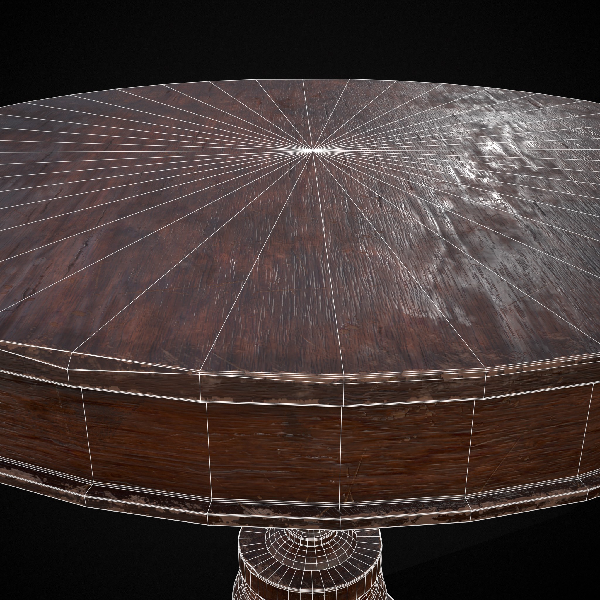 Mahogany Medieval Antique Pedestal Round Table - 3D Model by Get Dead ...