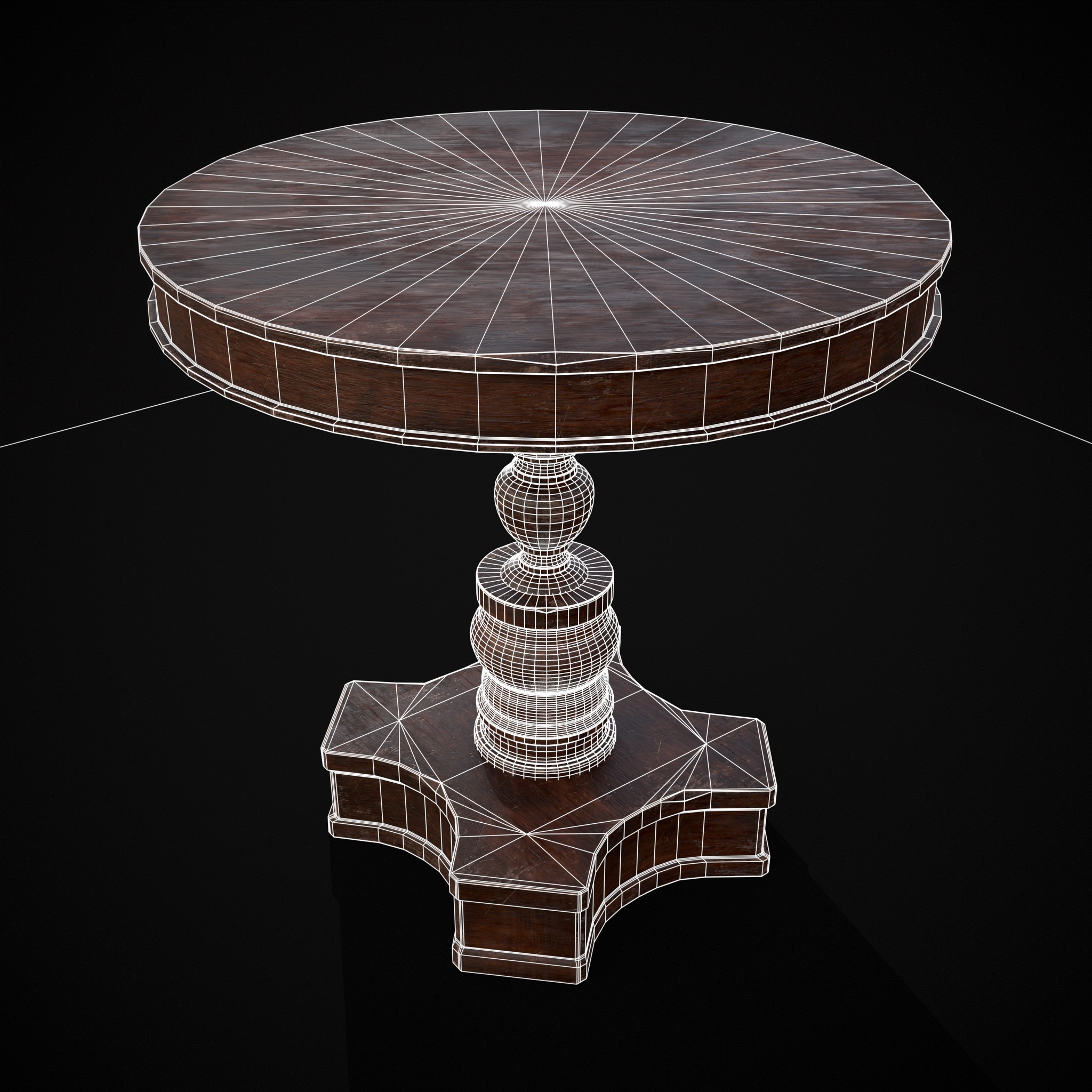Mahogany Medieval Antique Pedestal Round Table - 3D Model by Get Dead ...