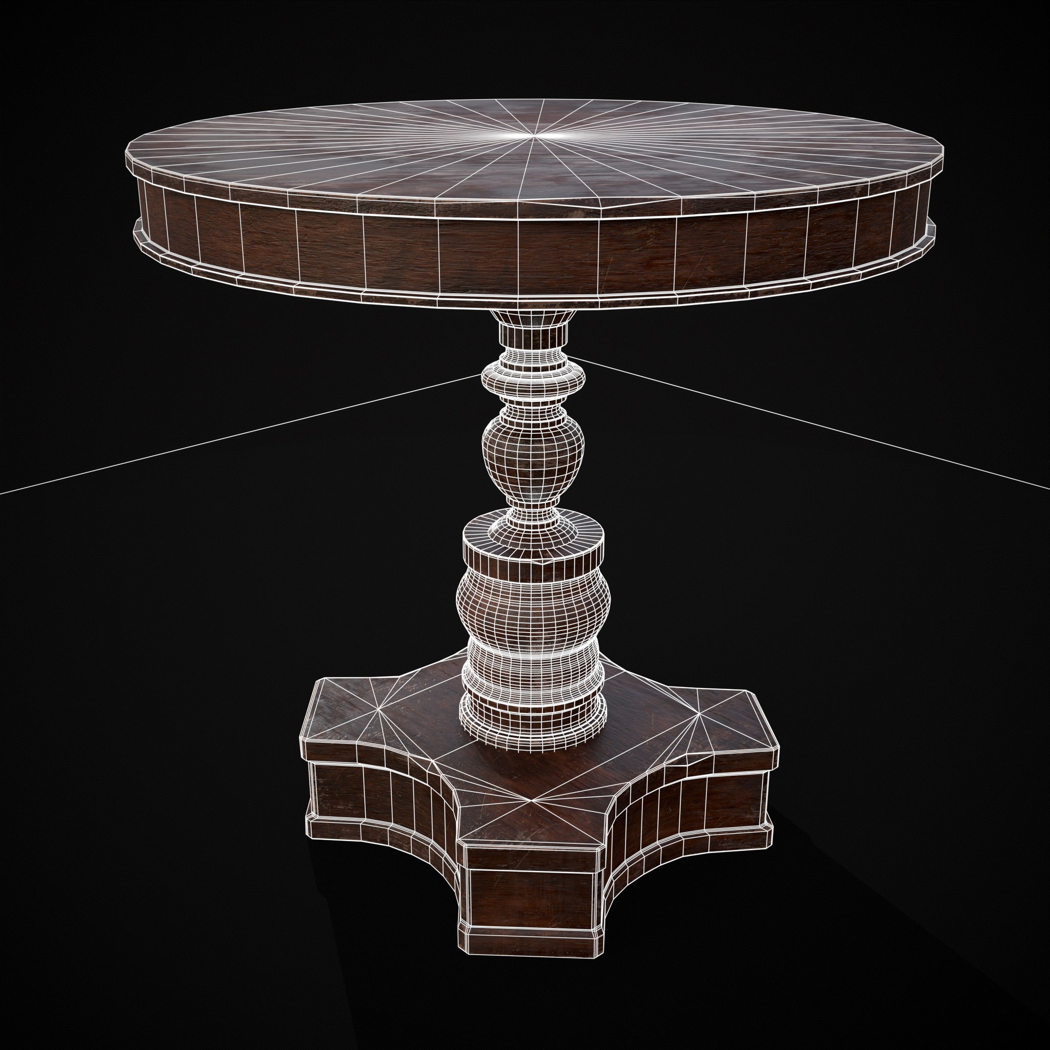 Mahogany Medieval Antique Pedestal Round Table - 3D Model by Get Dead ...