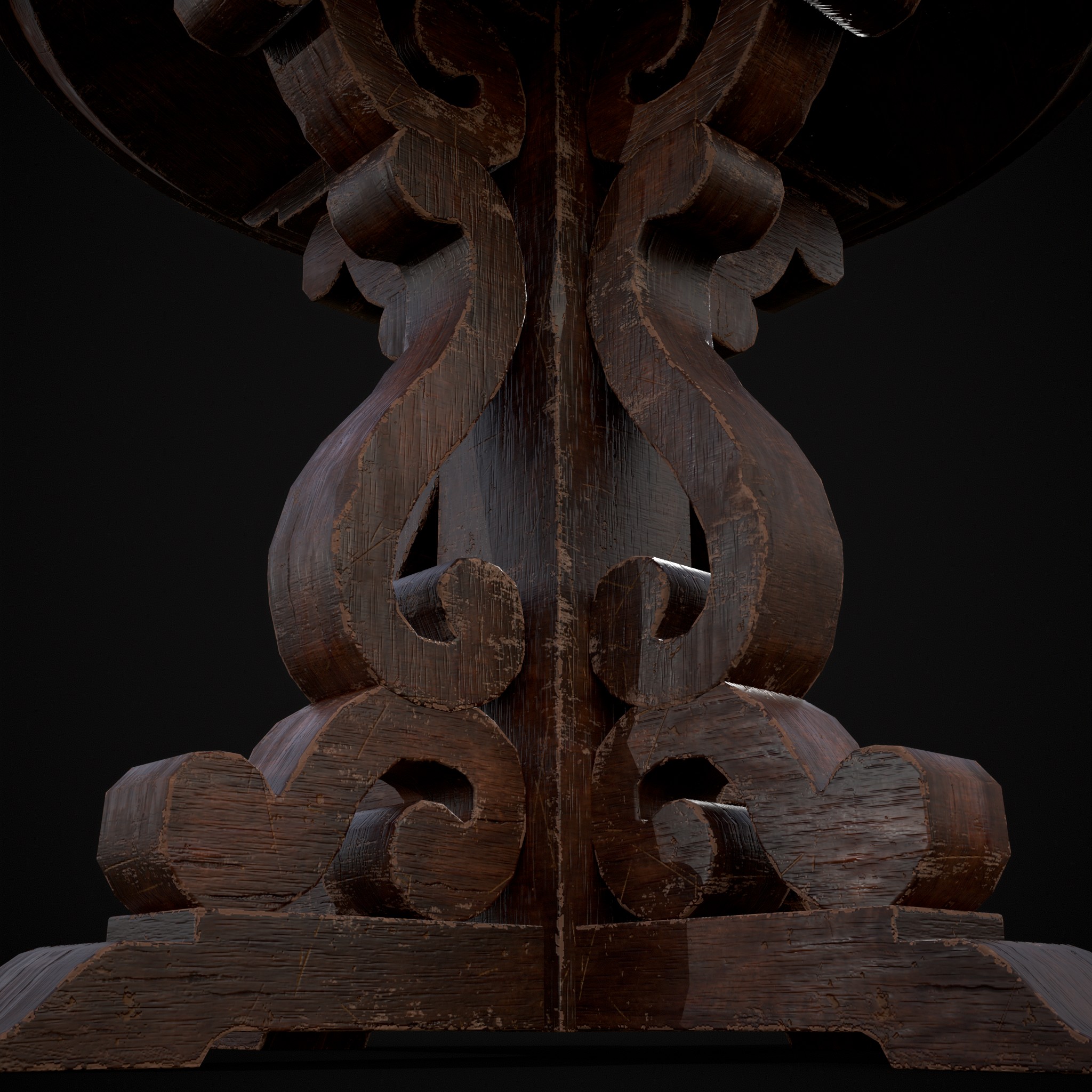Mahogany Medieval Antique Round Table - 3D Model by Get Dead Entertainment