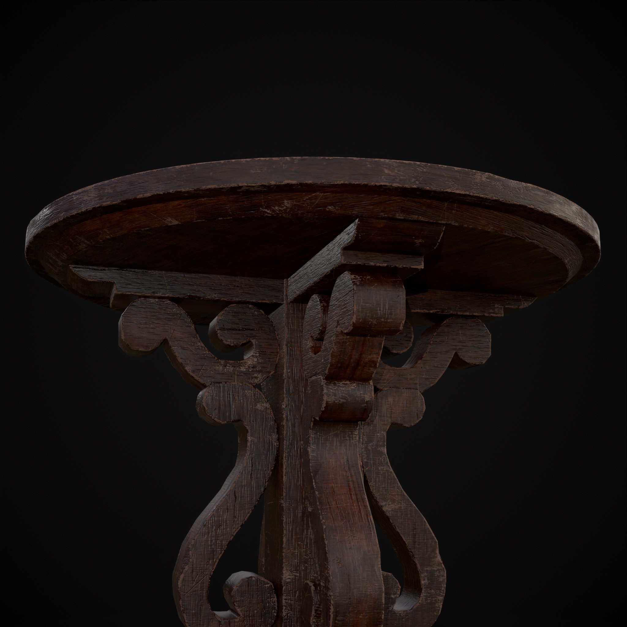 Mahogany Medieval Antique Round Table - 3D Model by Get Dead Entertainment