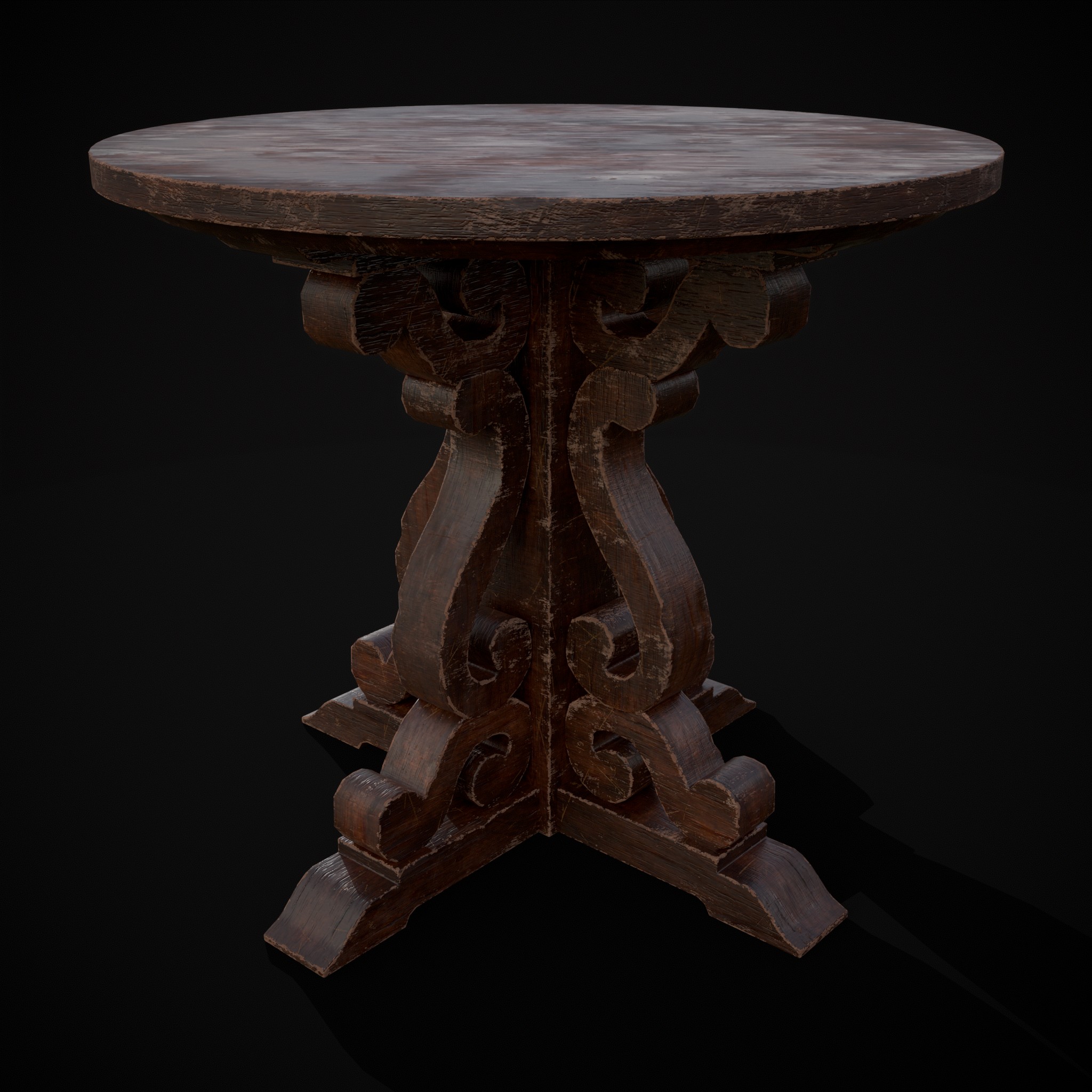 Mahogany Medieval Antique Round Table - 3D Model by Get Dead Entertainment