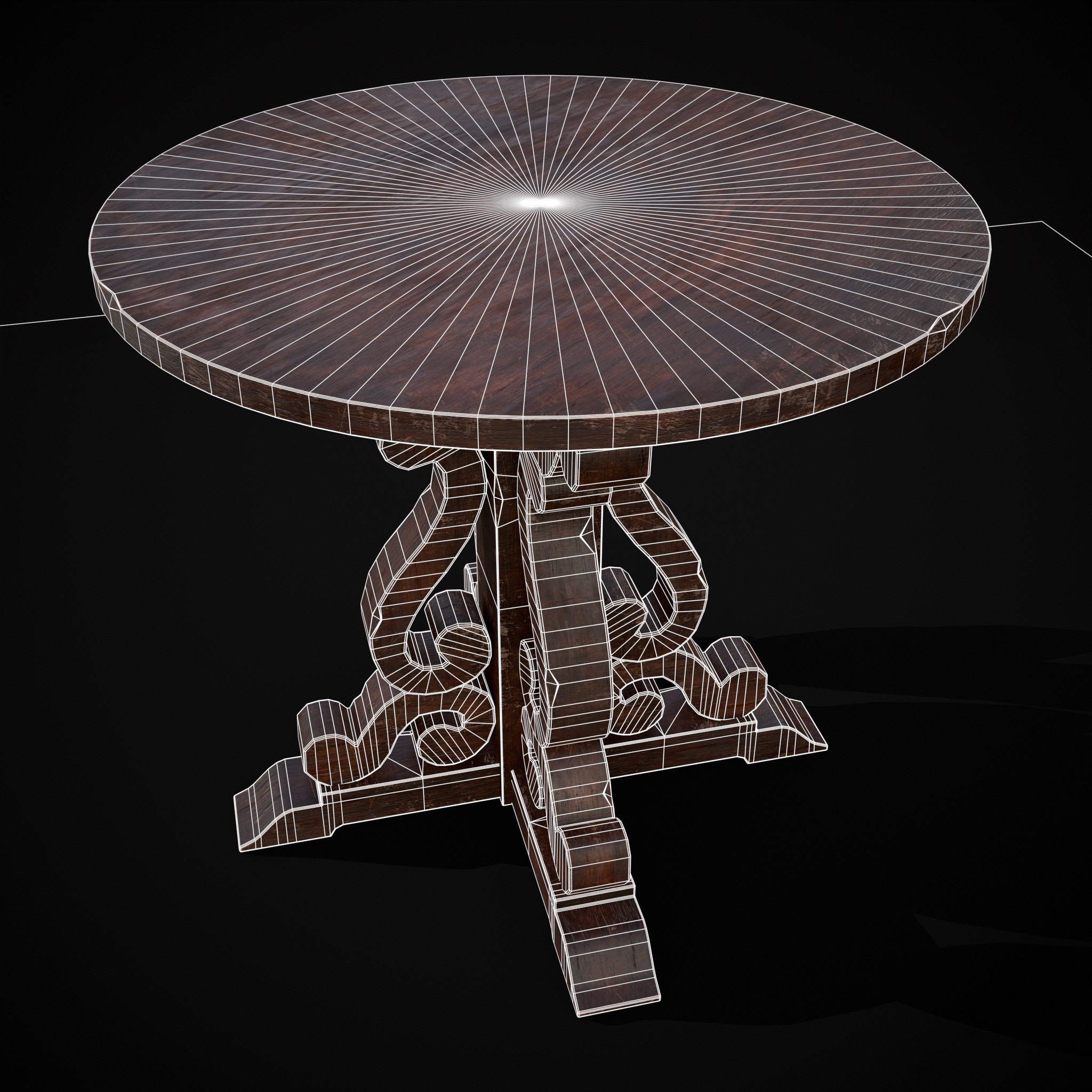 Mahogany Medieval Antique Round Table - 3D Model by Get Dead Entertainment