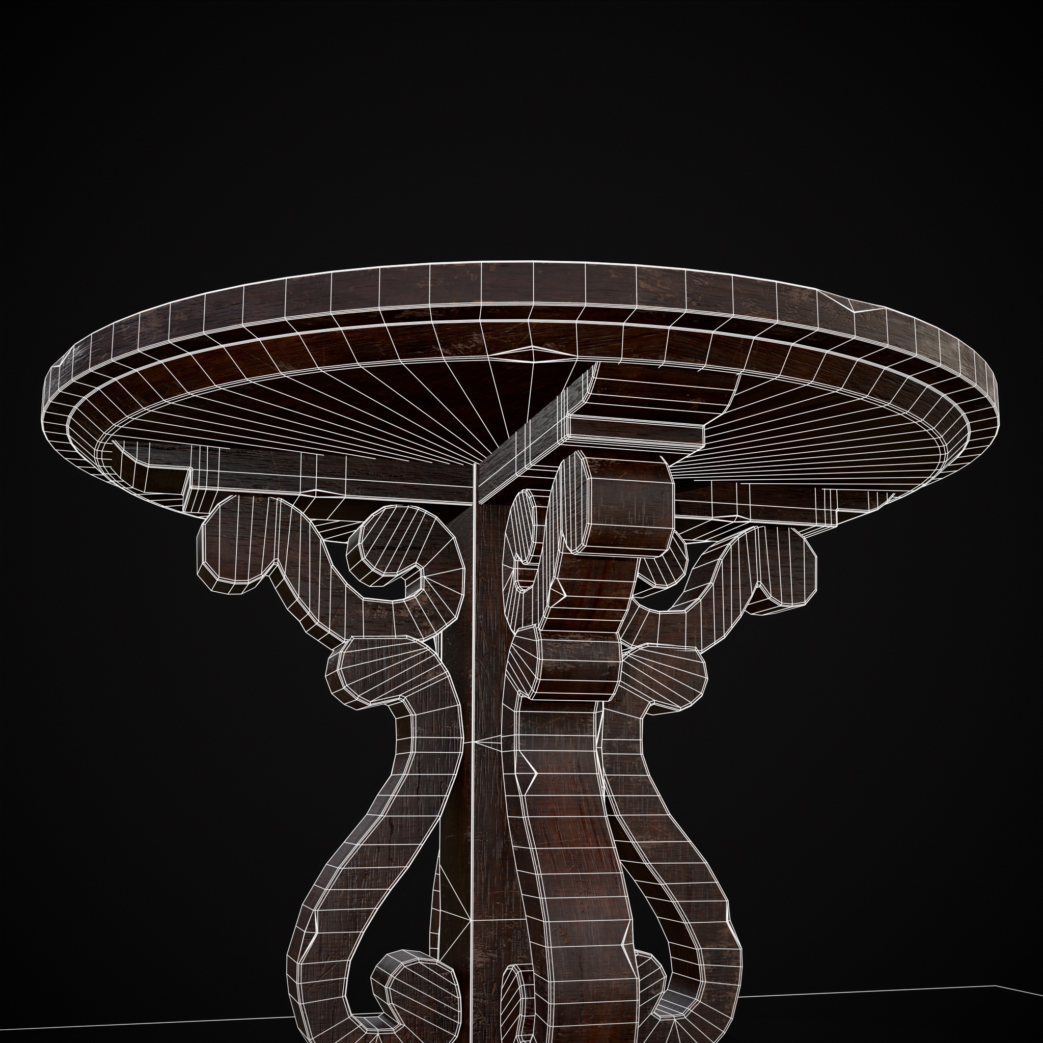 Mahogany Medieval Antique Round Table - 3D Model by Get Dead Entertainment