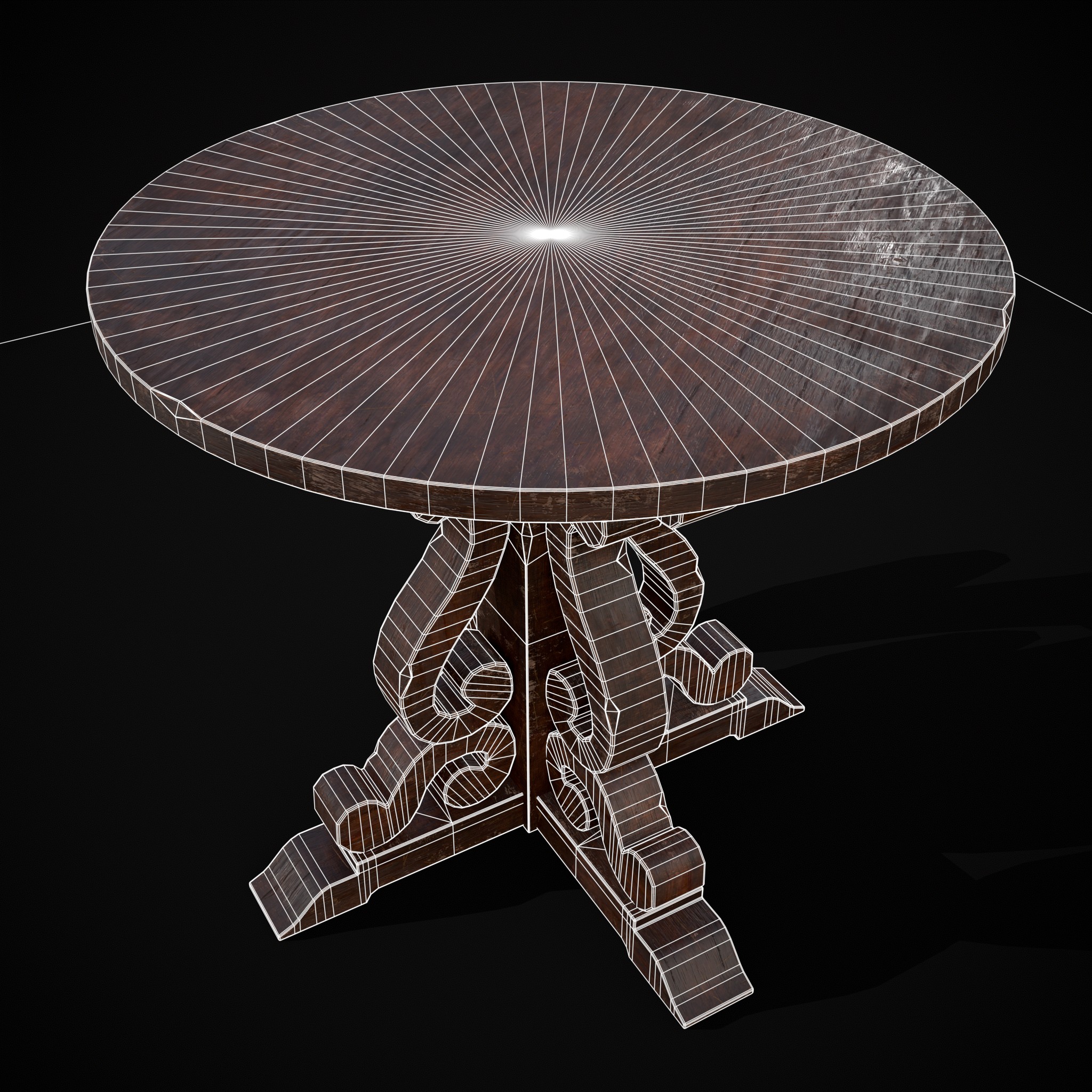 Mahogany Medieval Antique Round Table - 3D Model by Get Dead Entertainment