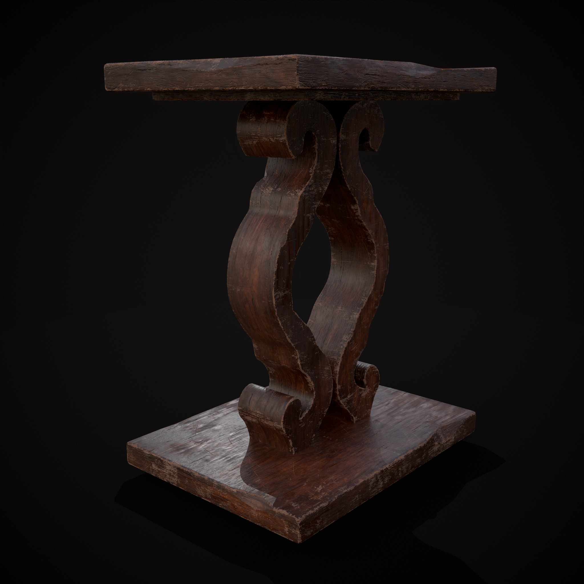 Mahogany Medieval Antique Table Stand - 3D Model by Get Dead Entertainment