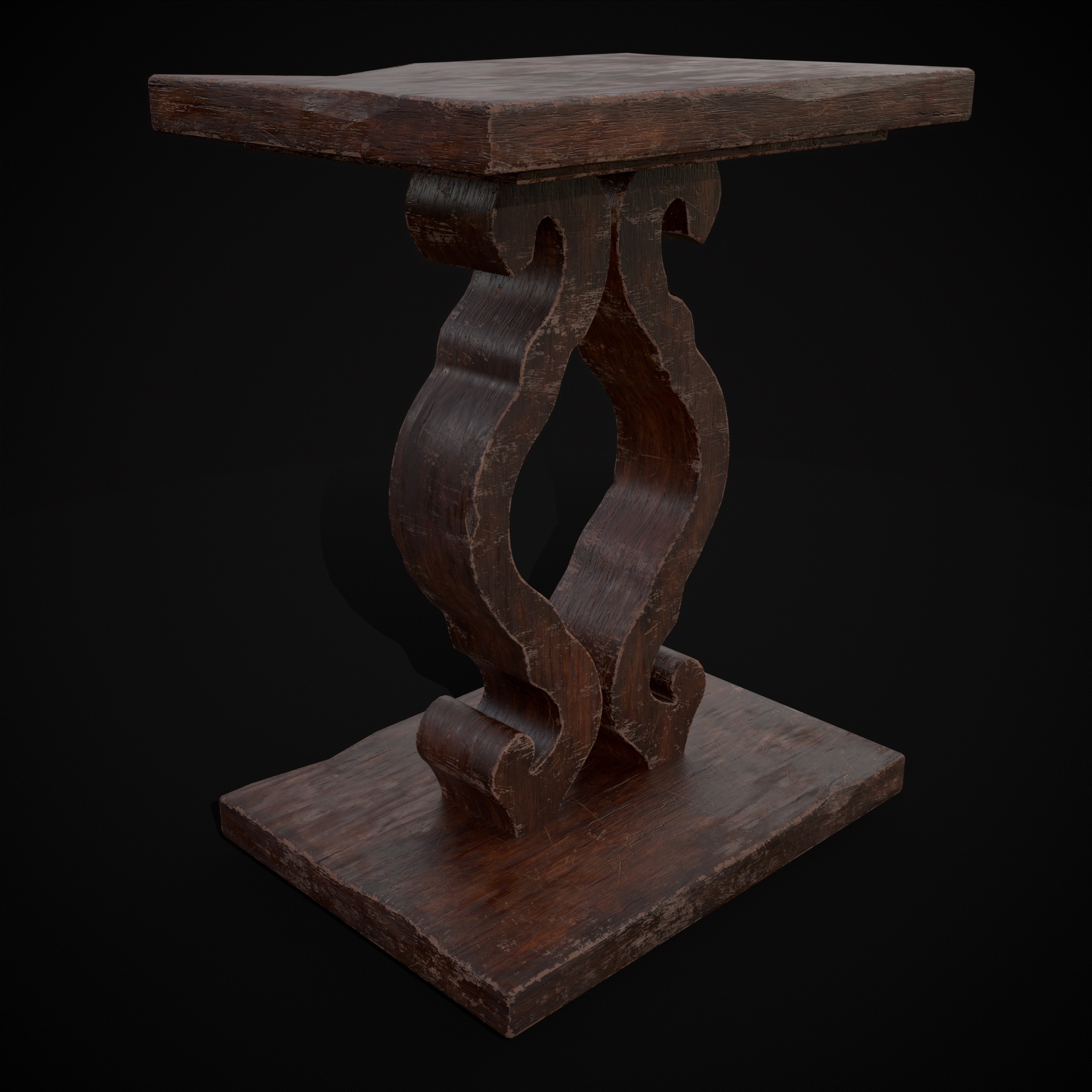 Mahogany Medieval Antique Table Stand - 3D Model by Get Dead Entertainment