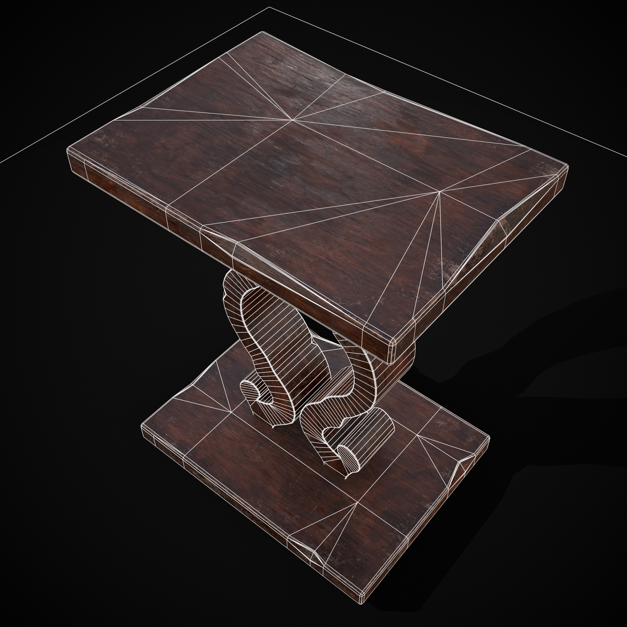 Mahogany Medieval Antique Table Stand - 3D Model by Get Dead Entertainment