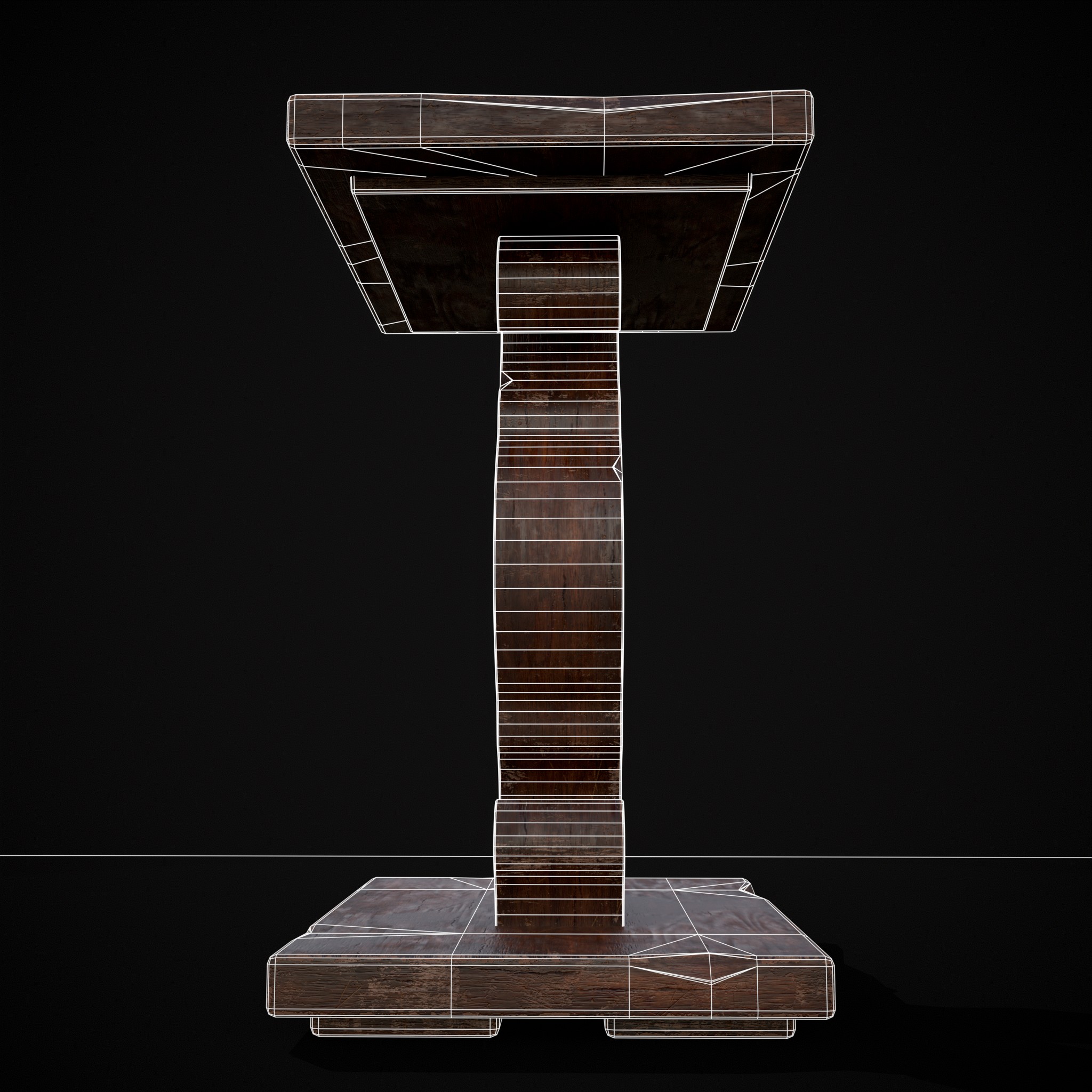Mahogany Medieval Antique Table Stand - 3D Model by Get Dead Entertainment