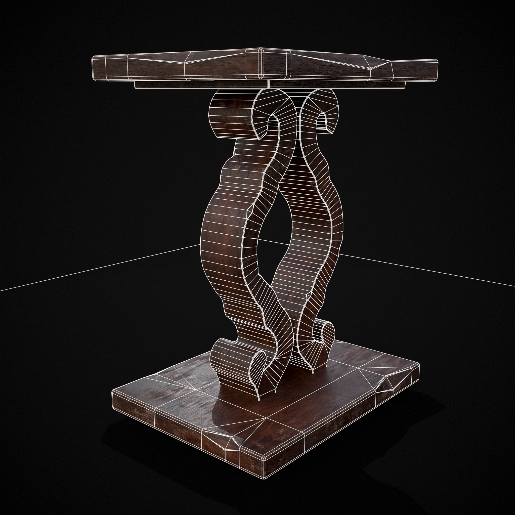 Mahogany Medieval Antique Table Stand - 3D Model by Get Dead Entertainment