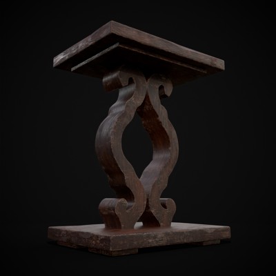 Mahogany Medieval Antique Table Stand - 3D Model by Get Dead Entertainment