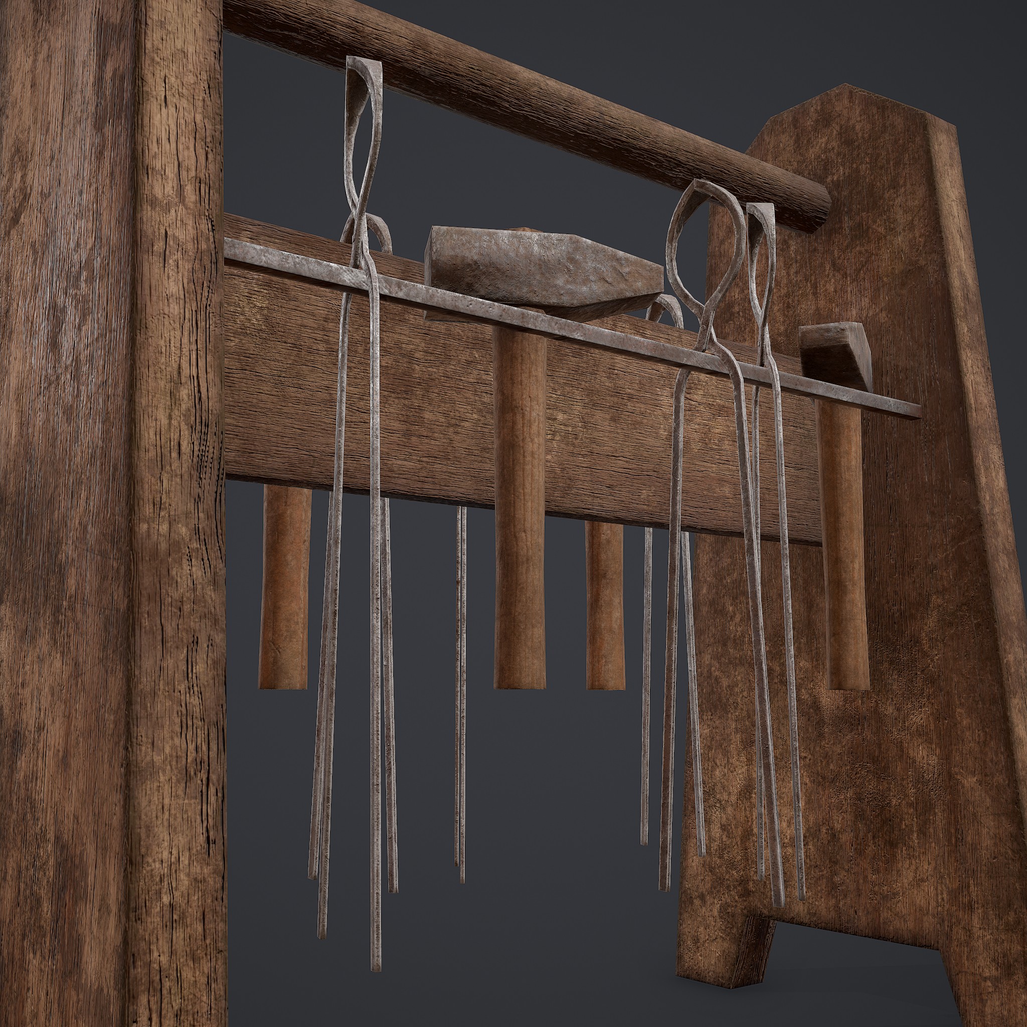 Medieval Blacksmith Tools Rack - 3D Model by Get Dead Entertainment