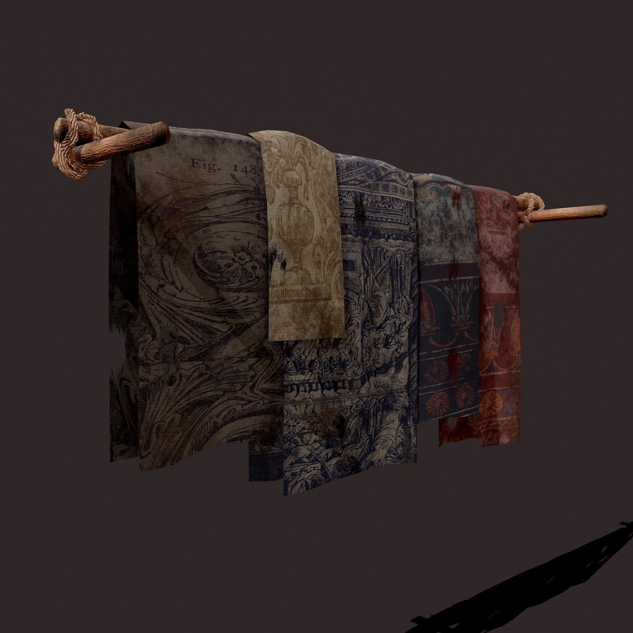 Medieval Blanket Hanger and Bucket - 3D Model by Get Dead Entertainment