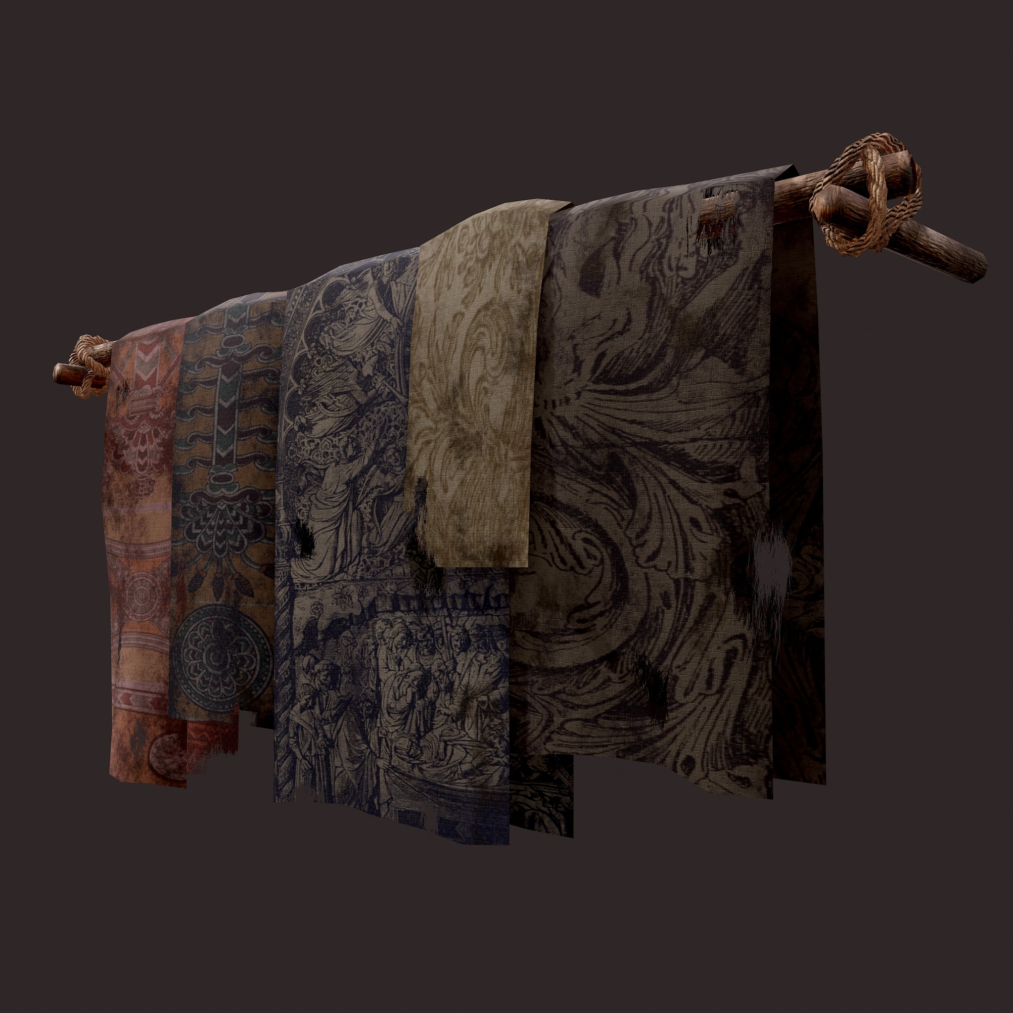 Medieval Blanket Hanger and Bucket - 3D Model by Get Dead Entertainment