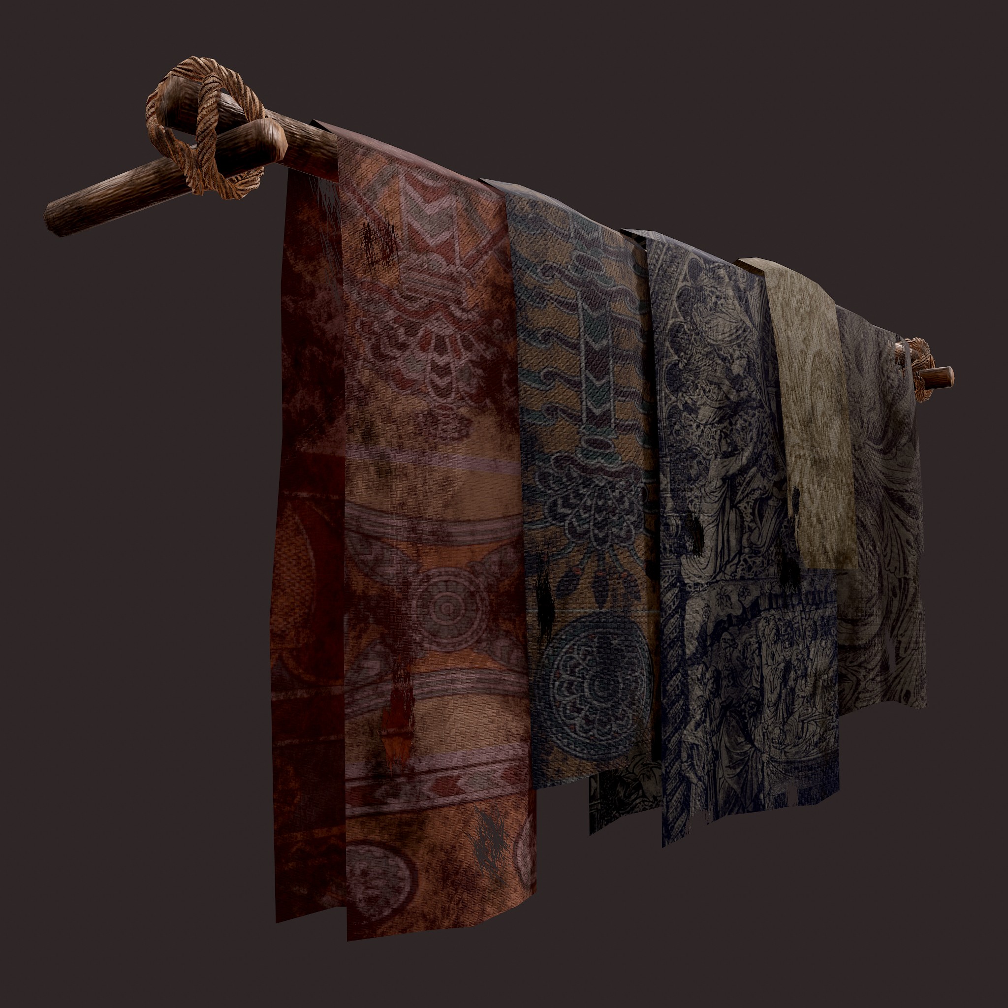 Medieval Blanket Hanger and Bucket - 3D Model by Get Dead Entertainment