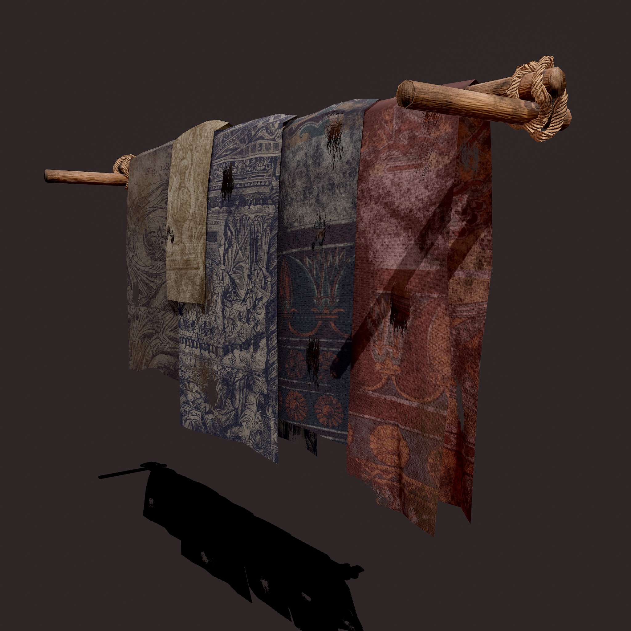 Medieval Blanket Hanger - 3D Model by Get Dead Entertainment