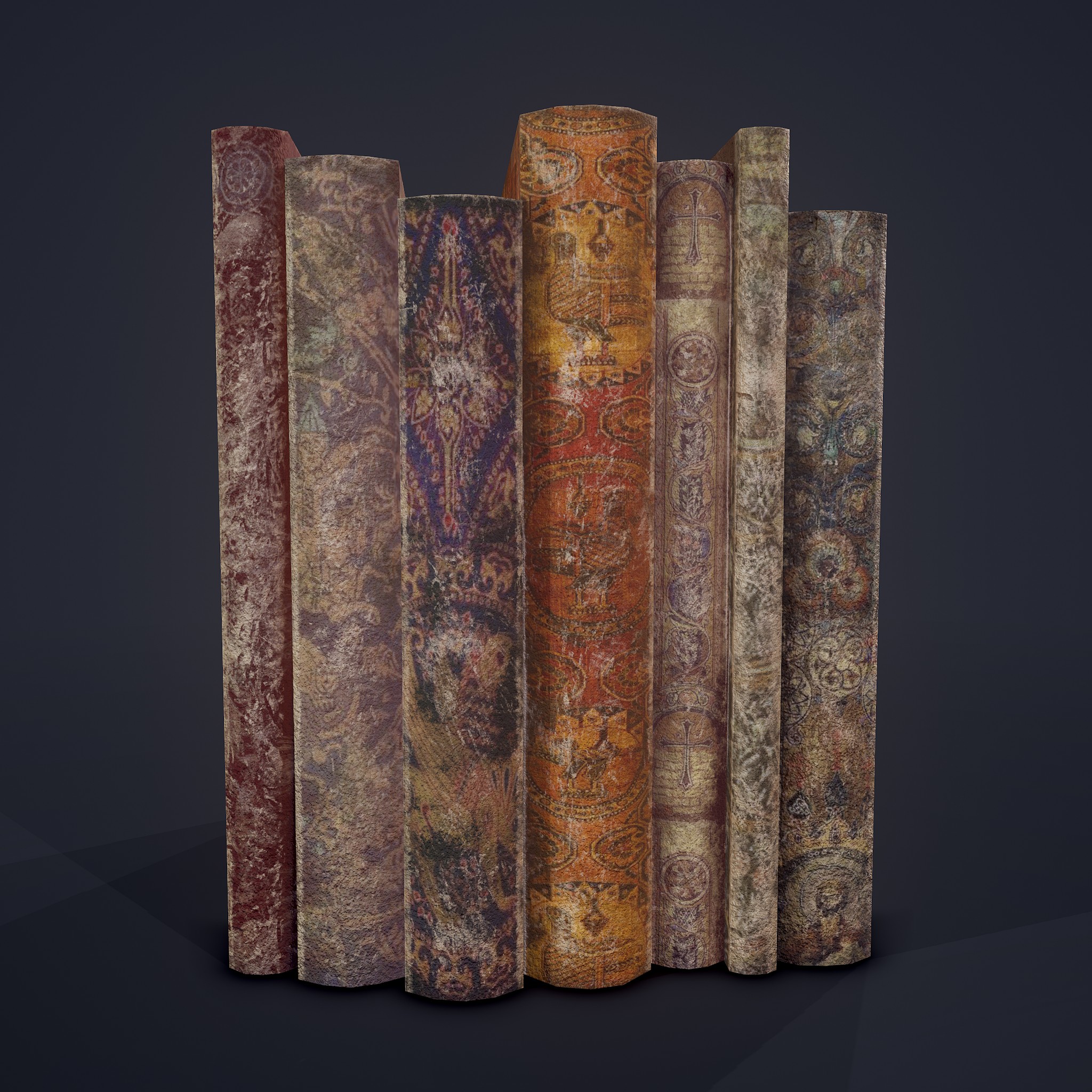 Medieval Books Row 1 Design 2 - 3D Model by Get Dead Entertainment