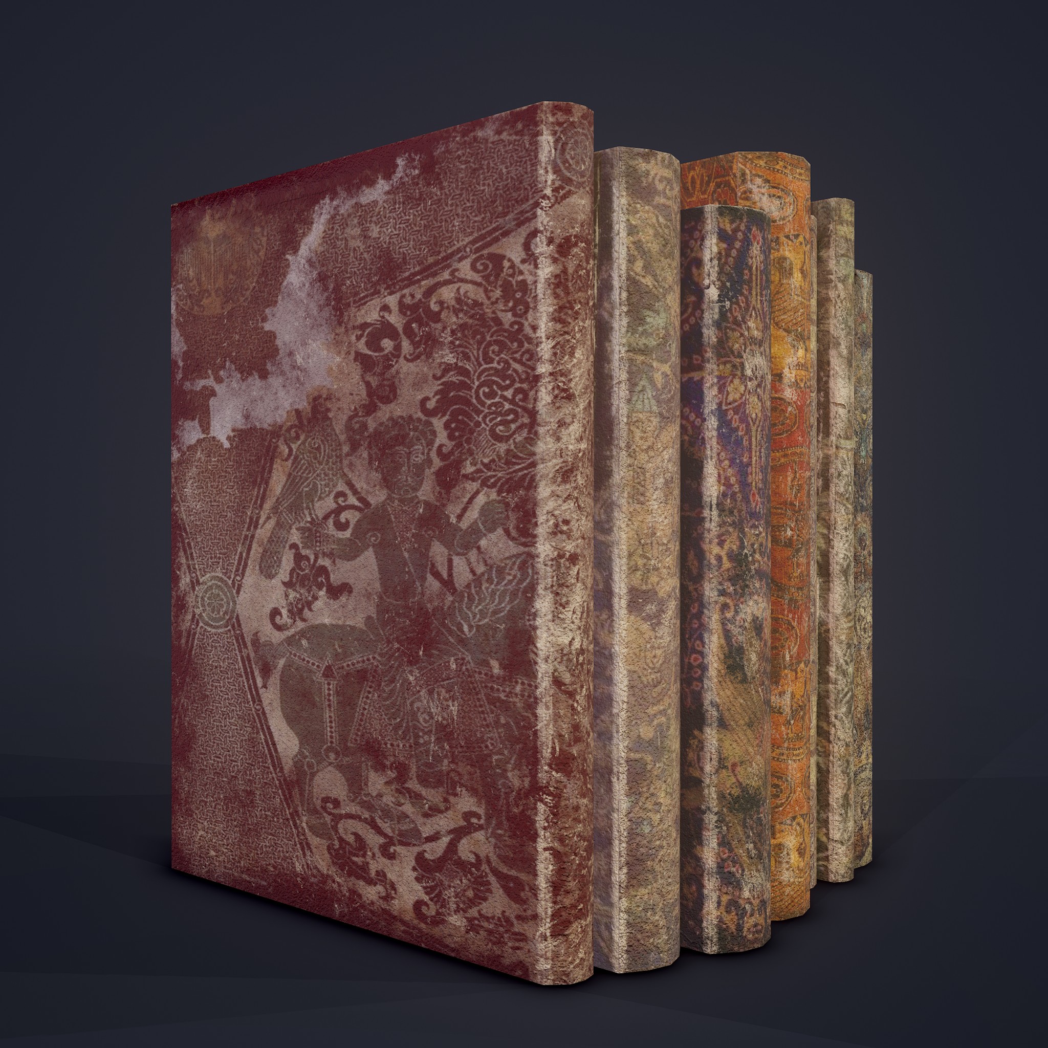 Medieval Books Row 1 Design 2 - 3D Model by Get Dead Entertainment