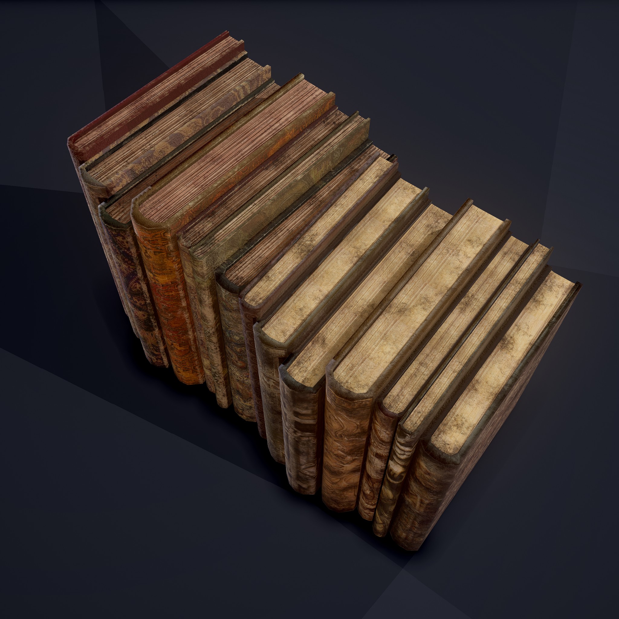 Medieval Books Row 1 Designs 1 and 2 Collection - 3D Model by Get Dead ...