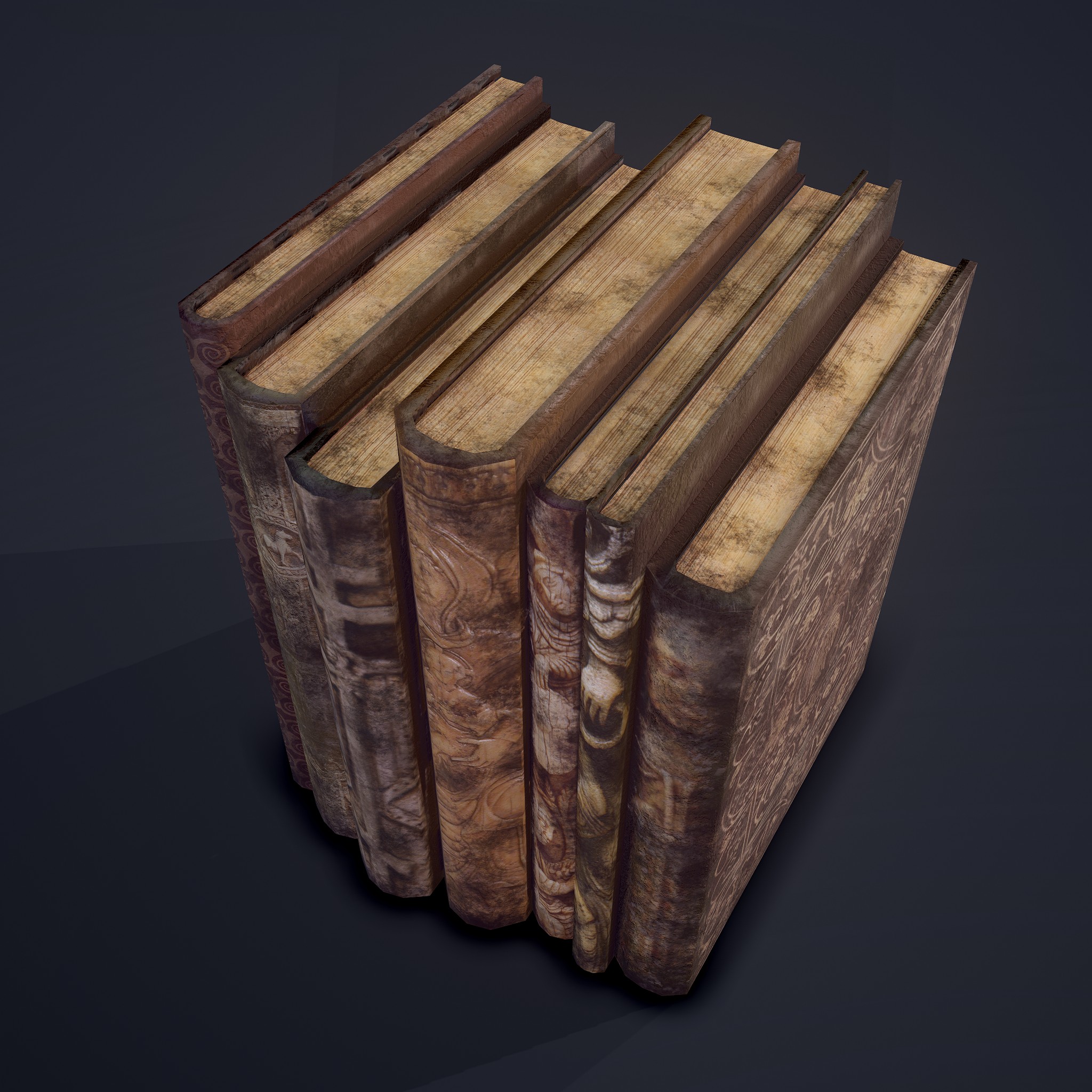 Medieval Books Row 1 Designs 1 and 2 Collection - 3D Model by Get Dead ...