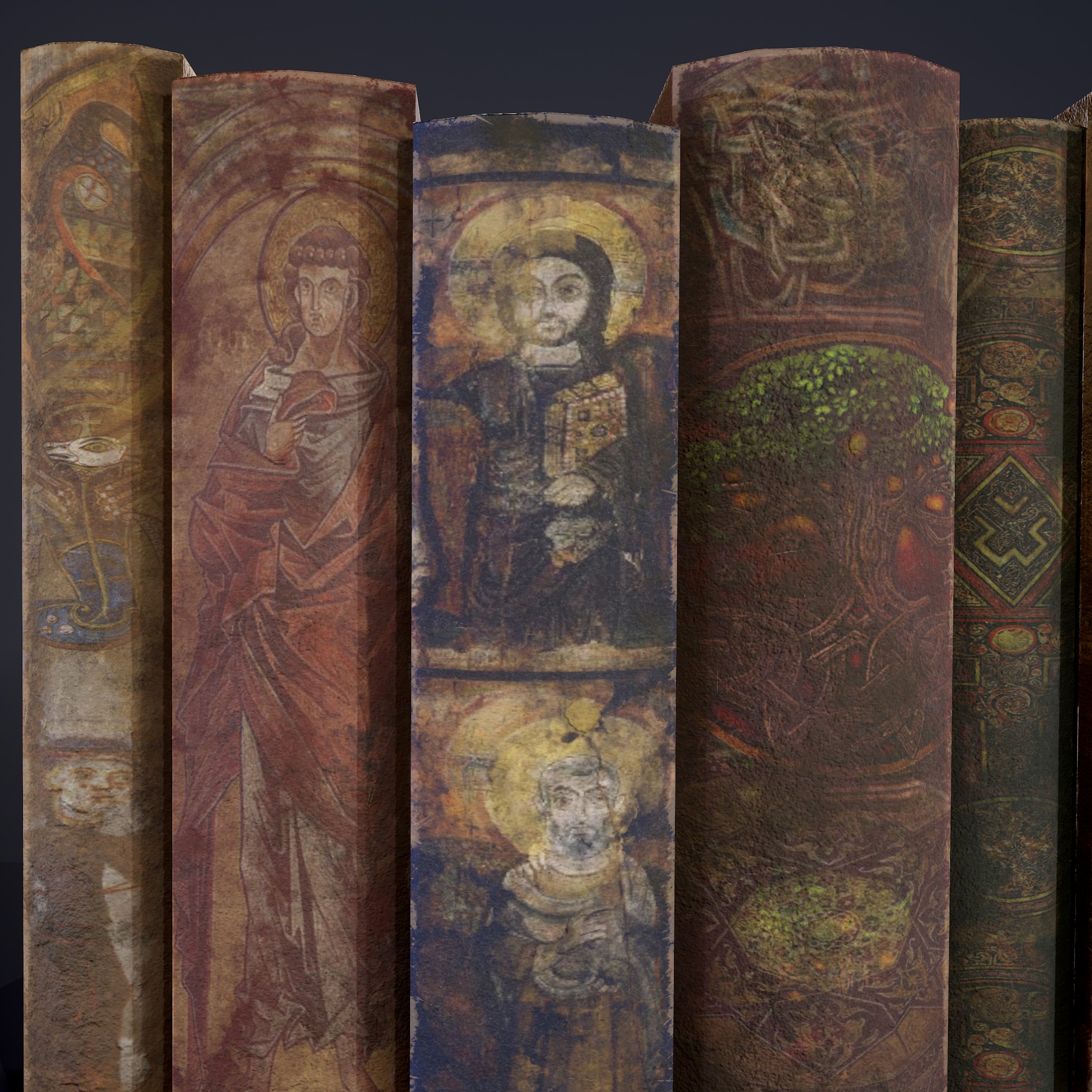 Medieval Books Row 2 Design 1 - 3D Model by Get Dead Entertainment