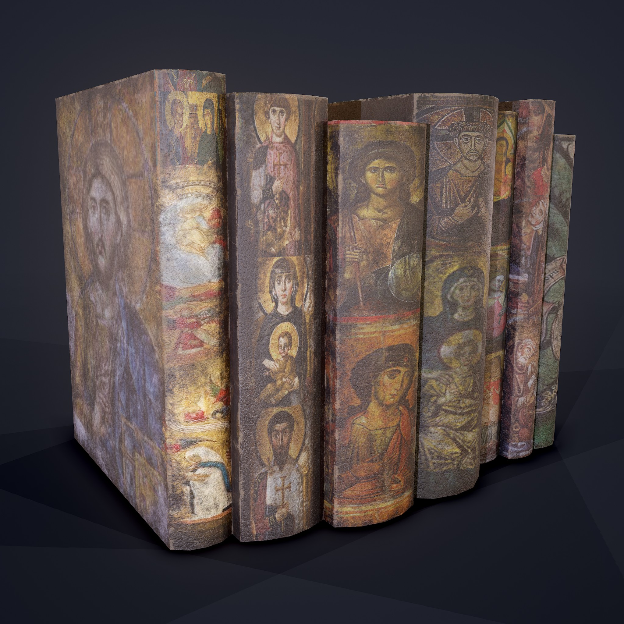 Medieval Books Row 2 Design 2 - 3D Model by Get Dead Entertainment