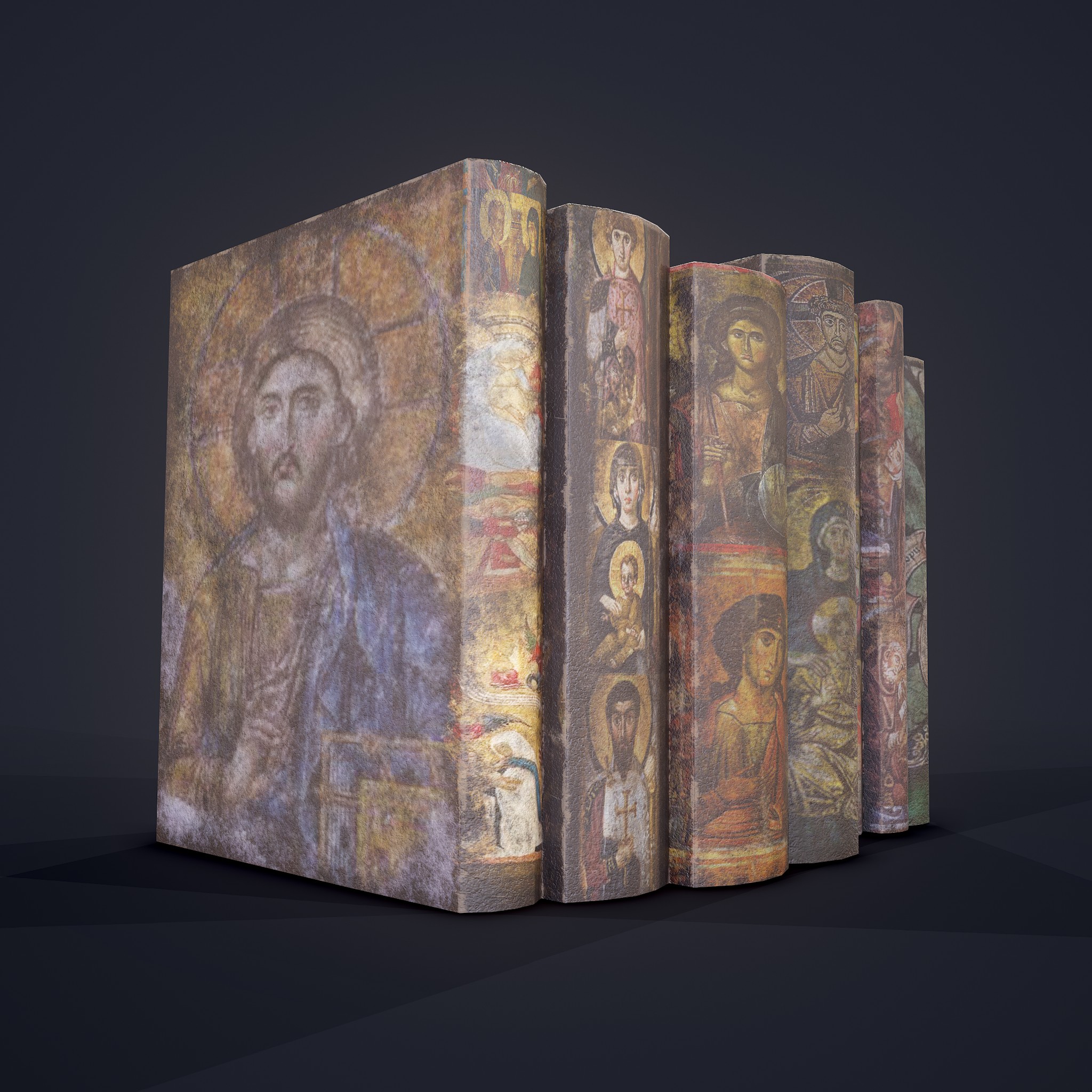 Medieval Books Row 2 Design 2 - 3D Model by Get Dead Entertainment