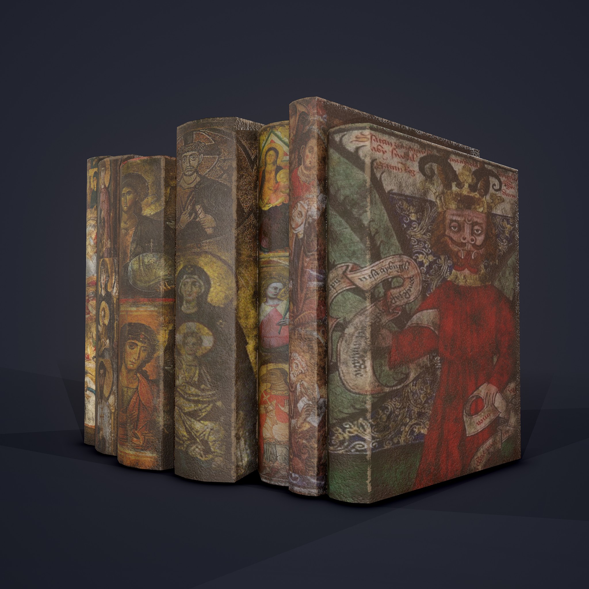 Medieval Books Row 2 Design 2 - 3D Model by Get Dead Entertainment