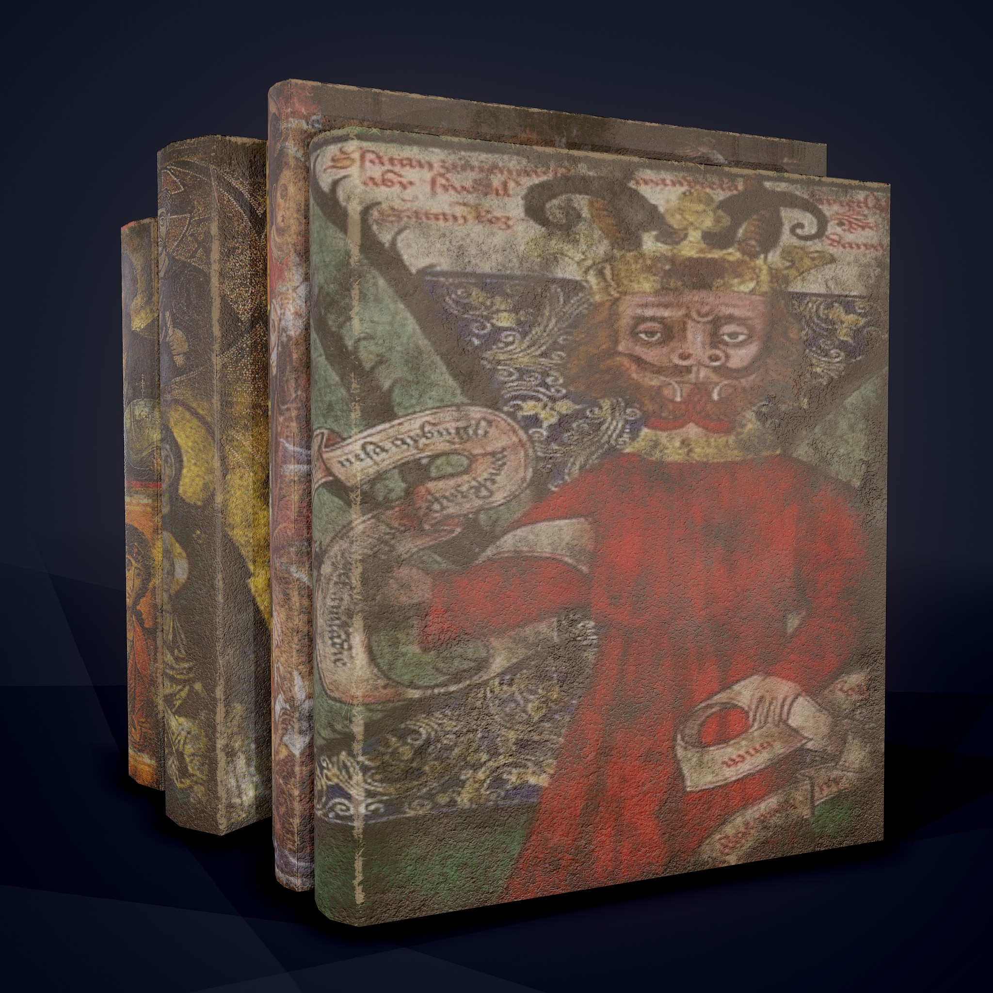 Medieval Books Row 2 Design 2 - 3D Model by Get Dead Entertainment