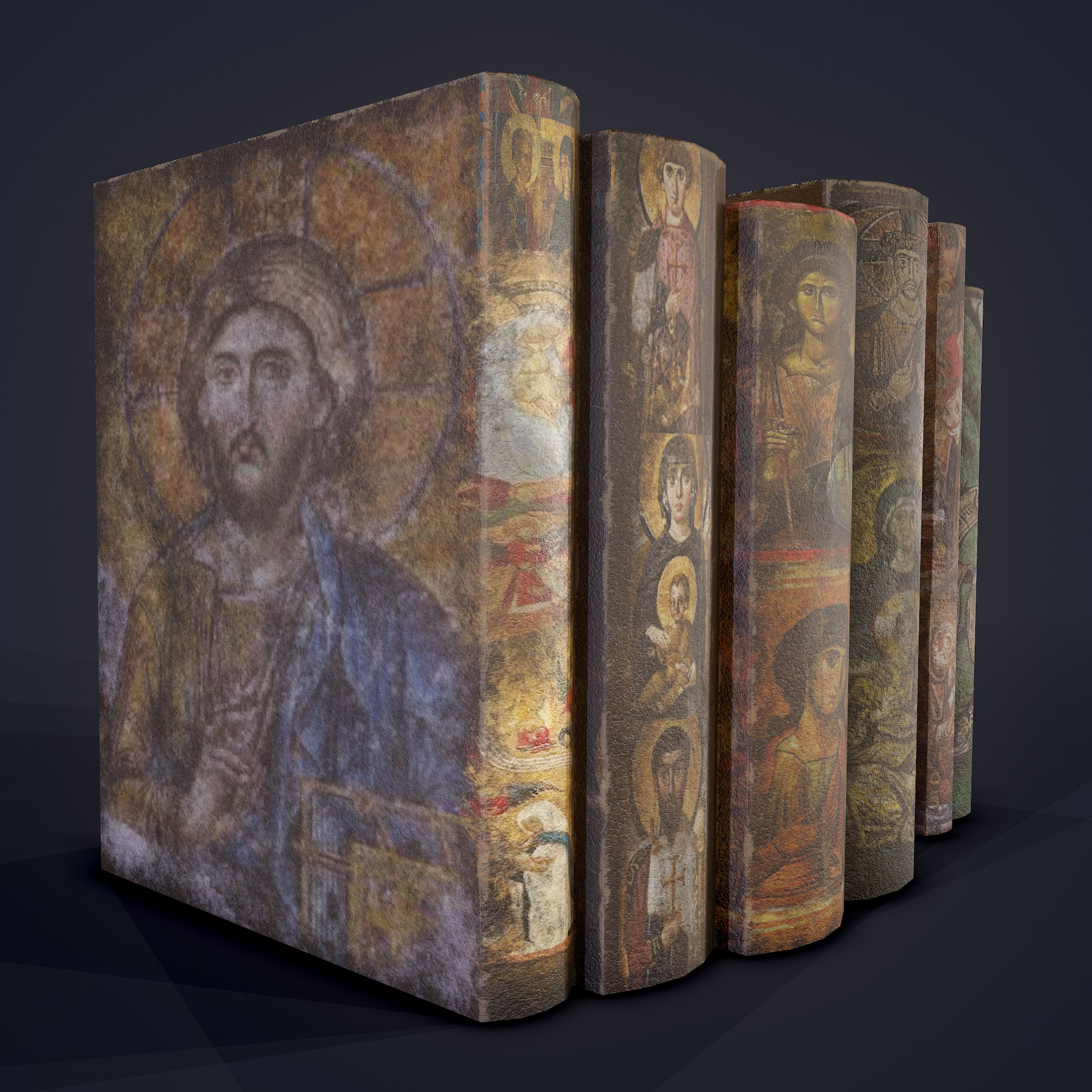 Medieval Books Row 2 Design 2 - 3D Model by Get Dead Entertainment