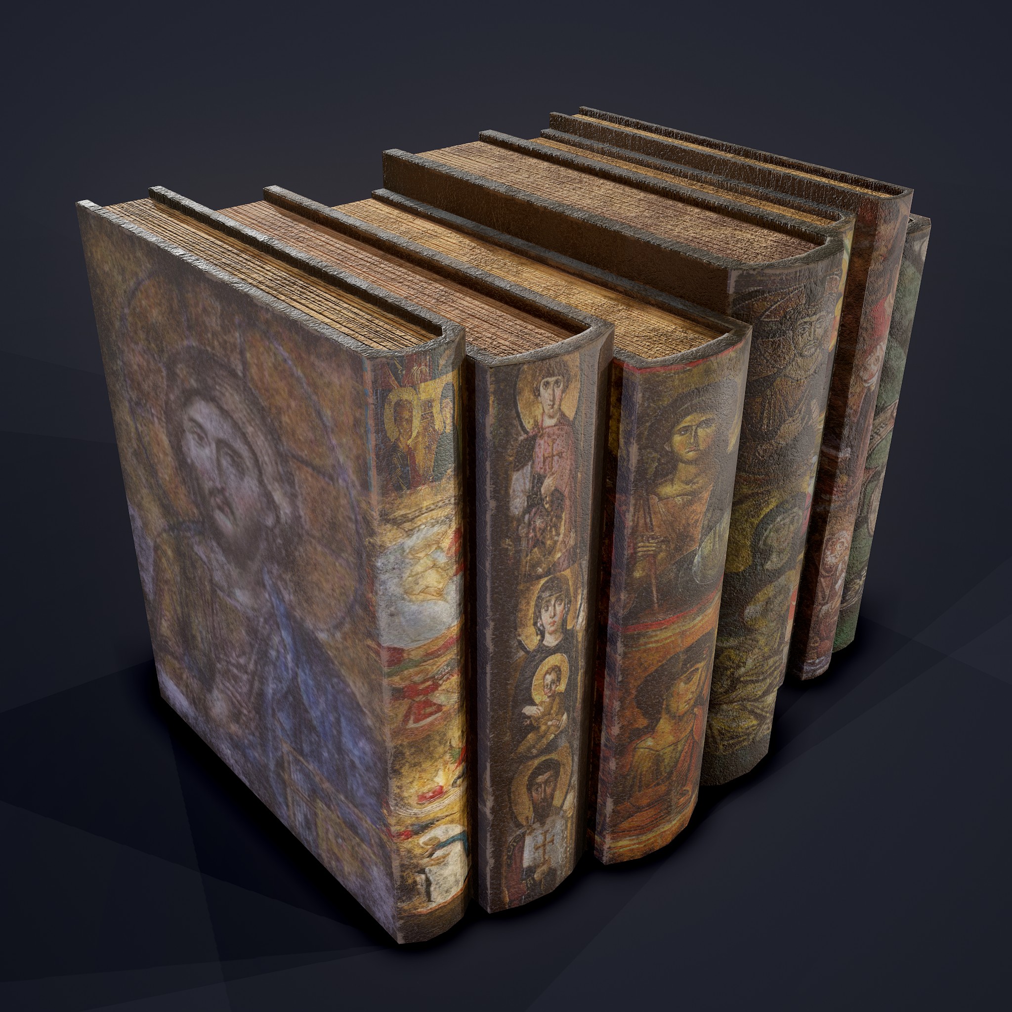 Medieval Books Row 2 Design 2 - 3D Model by Get Dead Entertainment