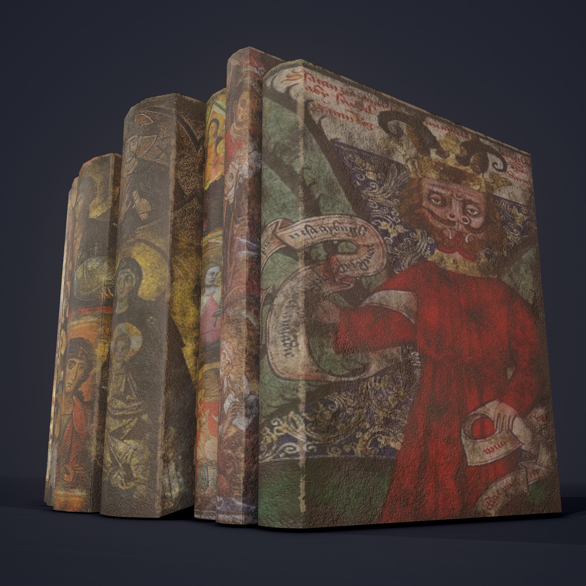 Medieval Books Row 2 Design 2 - 3D Model by Get Dead Entertainment