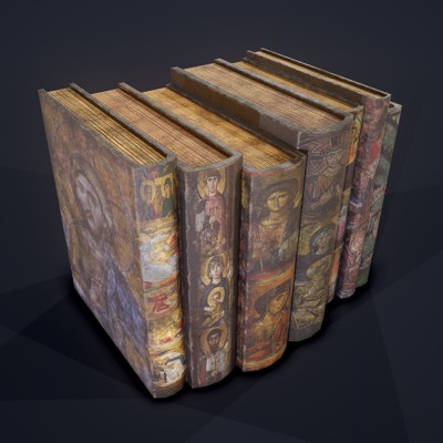 Medieval Books Row 2 Design 2 - 3D Model by Get Dead Entertainment