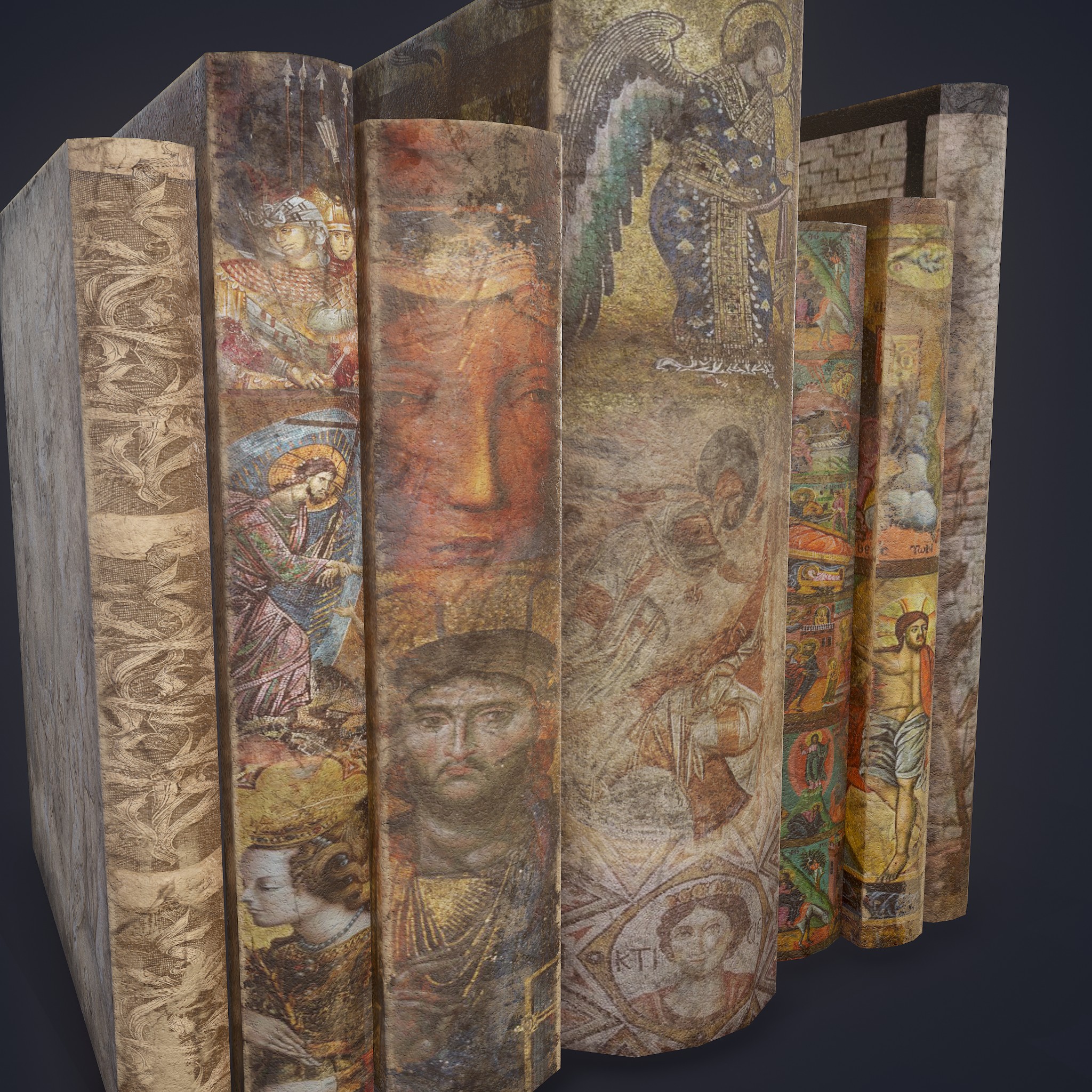 Medieval Books Row 3 Design 1 - 3D Model by Get Dead Entertainment