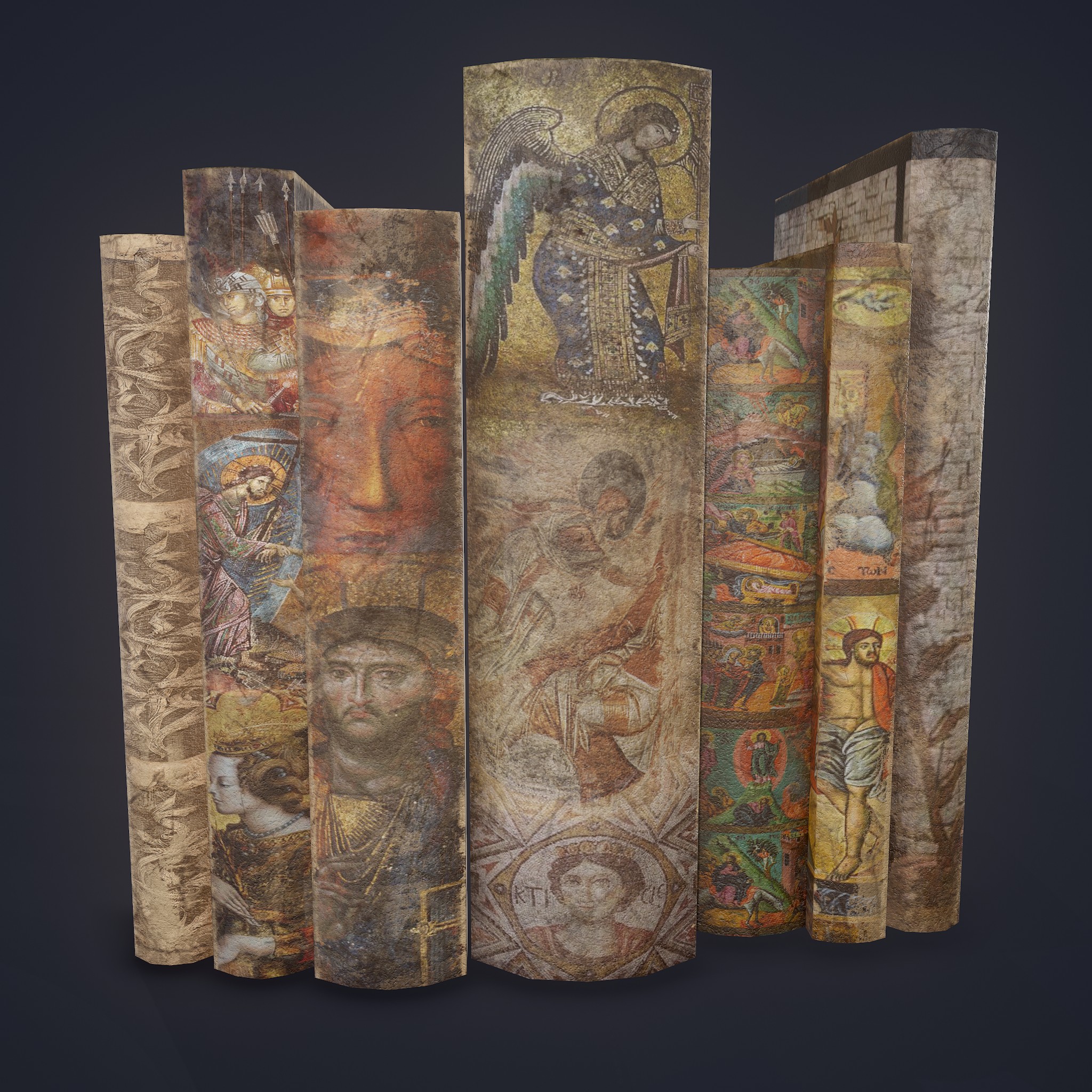 Medieval Books Row 3 Design 1 - 3D Model by Get Dead Entertainment
