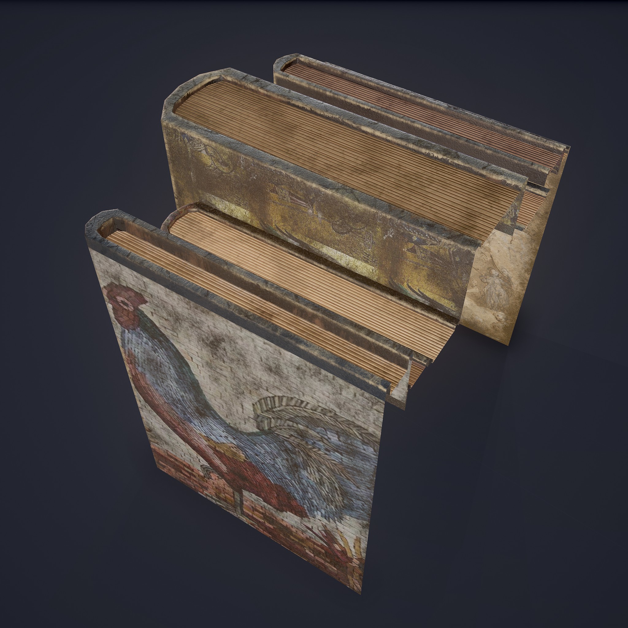 Medieval Books Row 3 Design 1 - 3D Model by Get Dead Entertainment