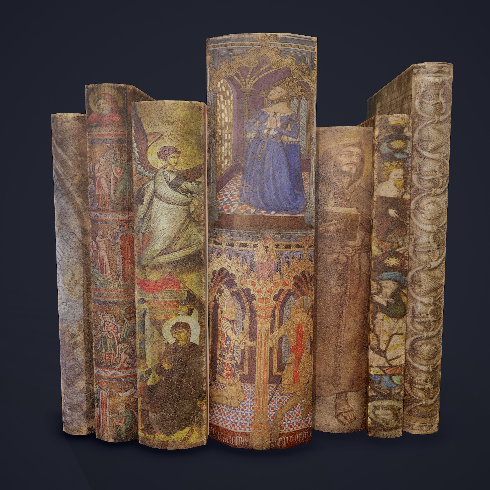 Medieval Books Row 3 Design 2 - 3D Model by Get Dead Entertainment