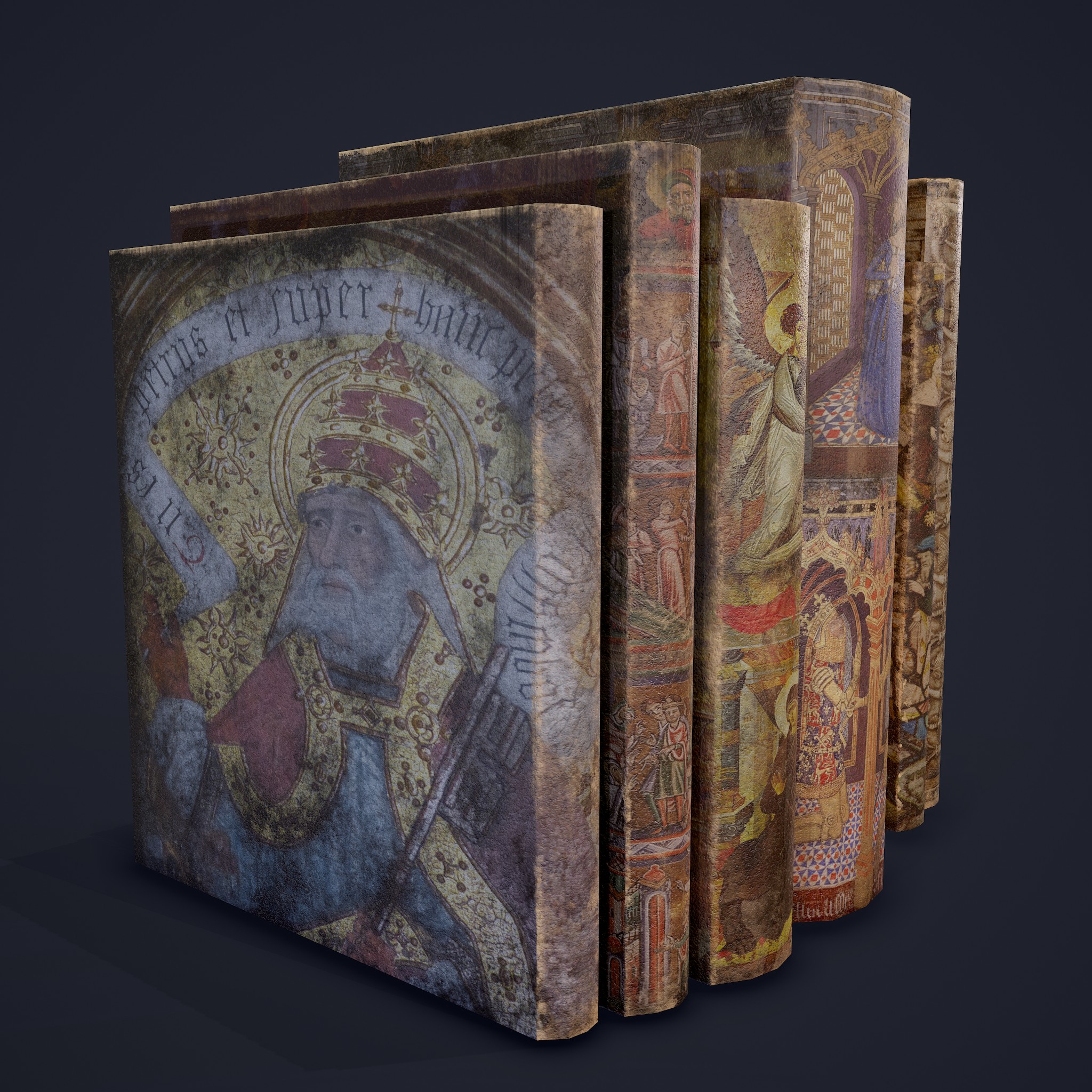 Medieval Books Row 3 Design 2 - 3D Model by Get Dead Entertainment