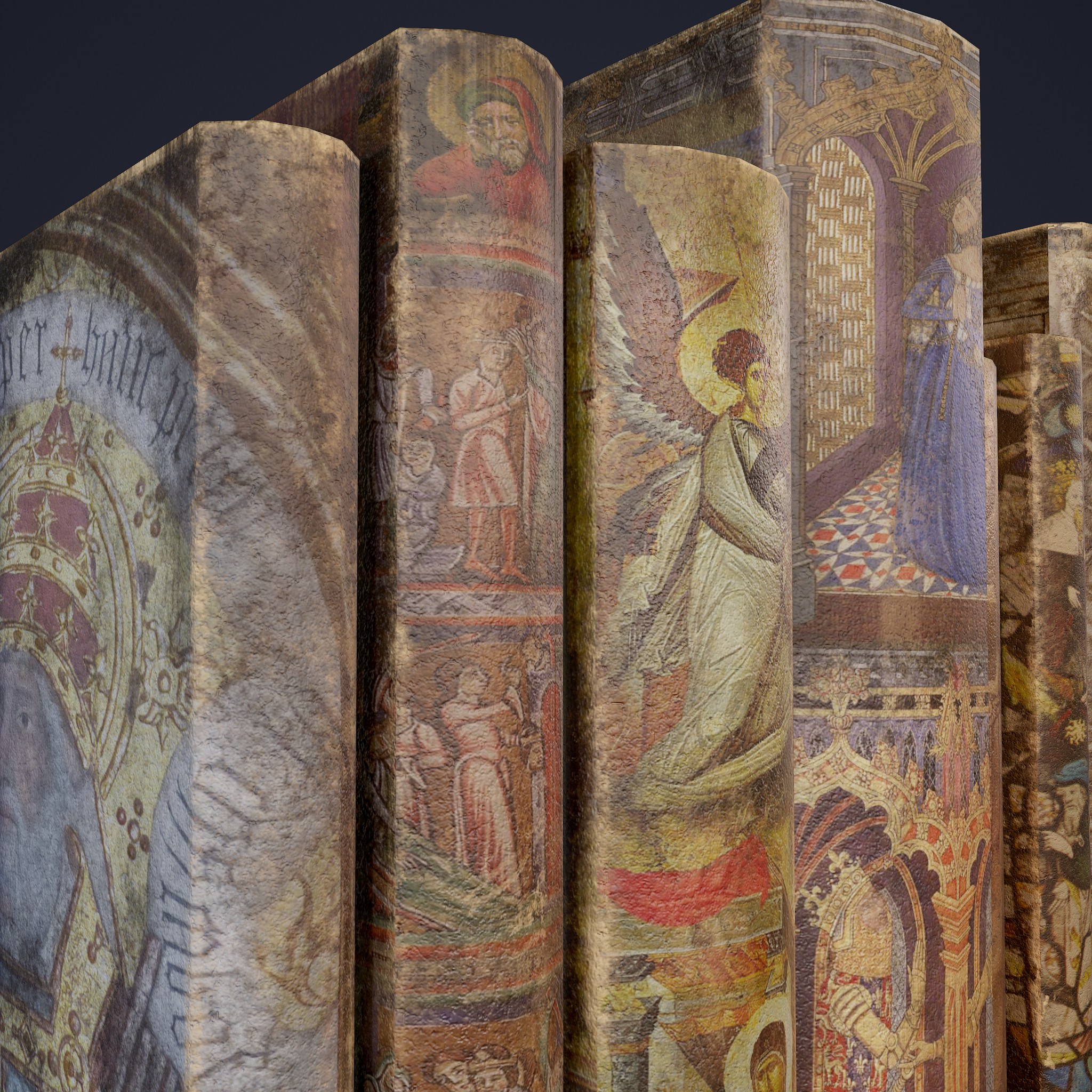Medieval Books Row 3 Design 2 - 3D Model by Get Dead Entertainment