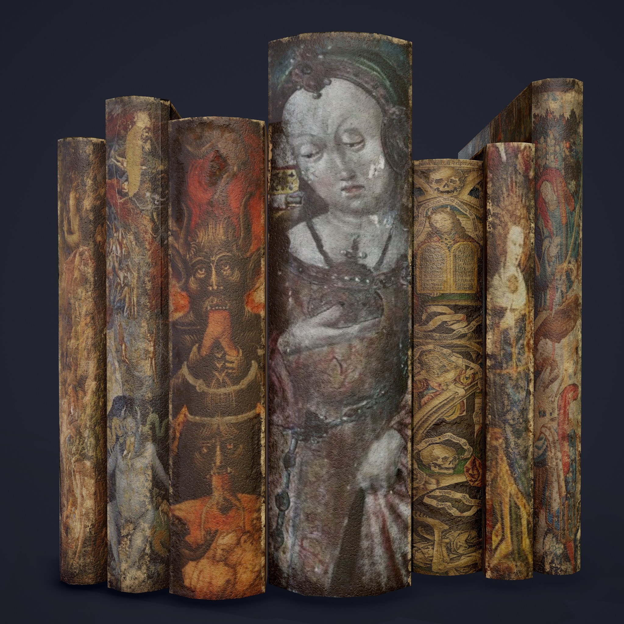 Medieval Books Row 3 Design 3 - 3D Model by Get Dead Entertainment