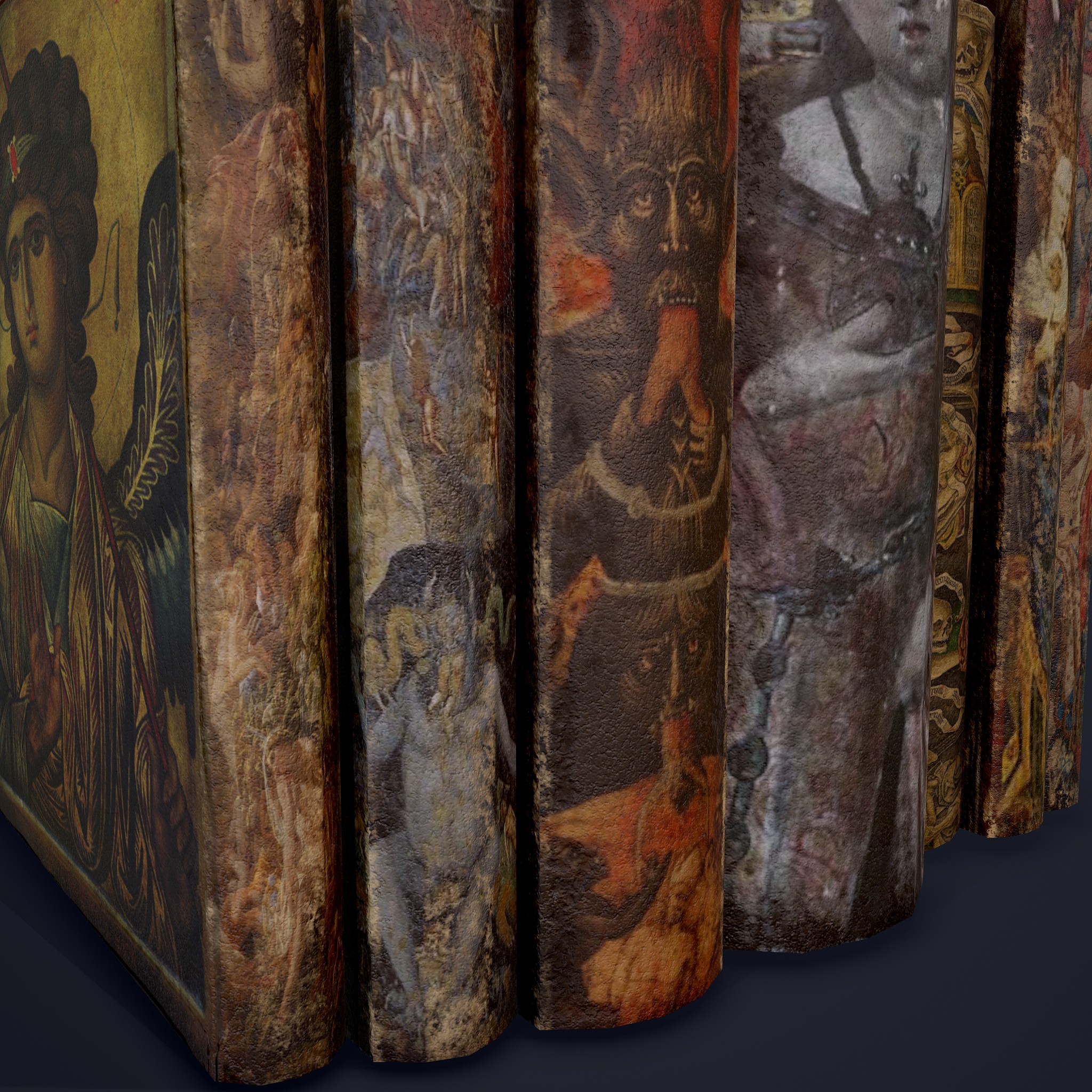 Medieval Books Row 3 Design 3 - 3D Model by Get Dead Entertainment