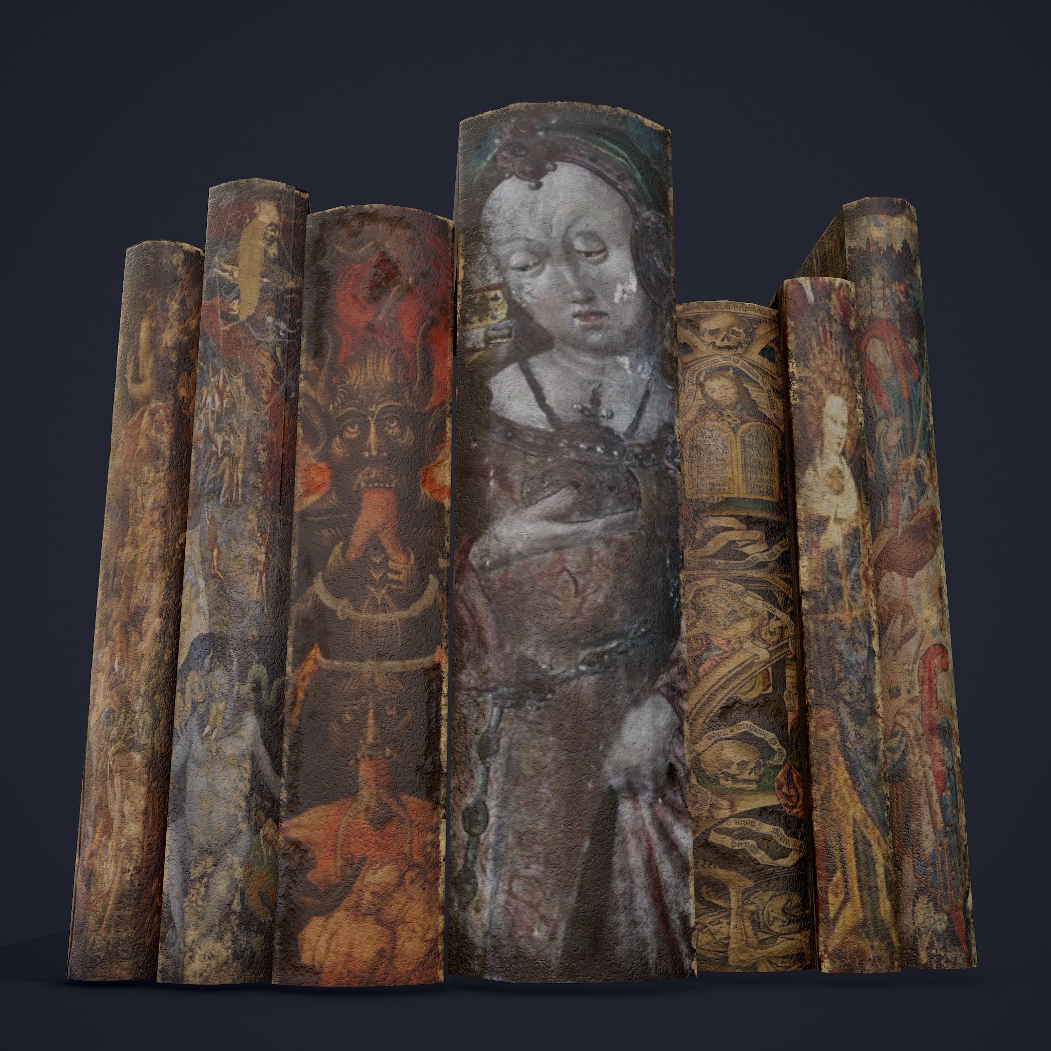 Medieval Books Row 3 Design 3 - 3D Model by Get Dead Entertainment