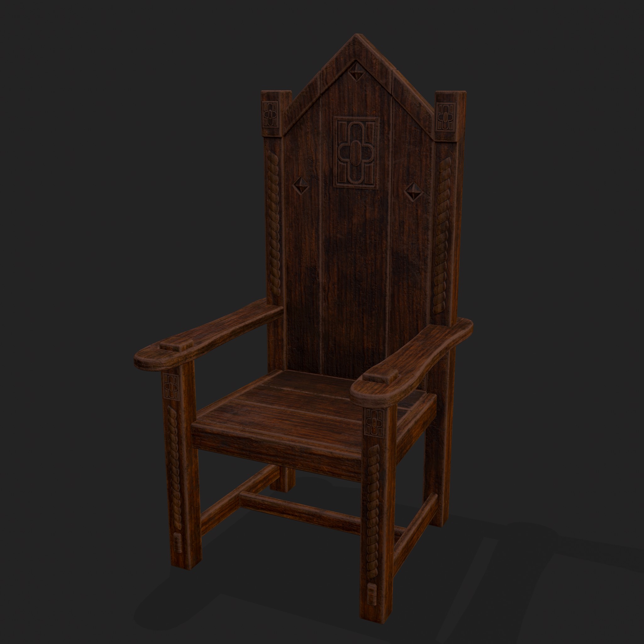 Medieval Carved Wood Chair - 3D Model by Get Dead Entertainment