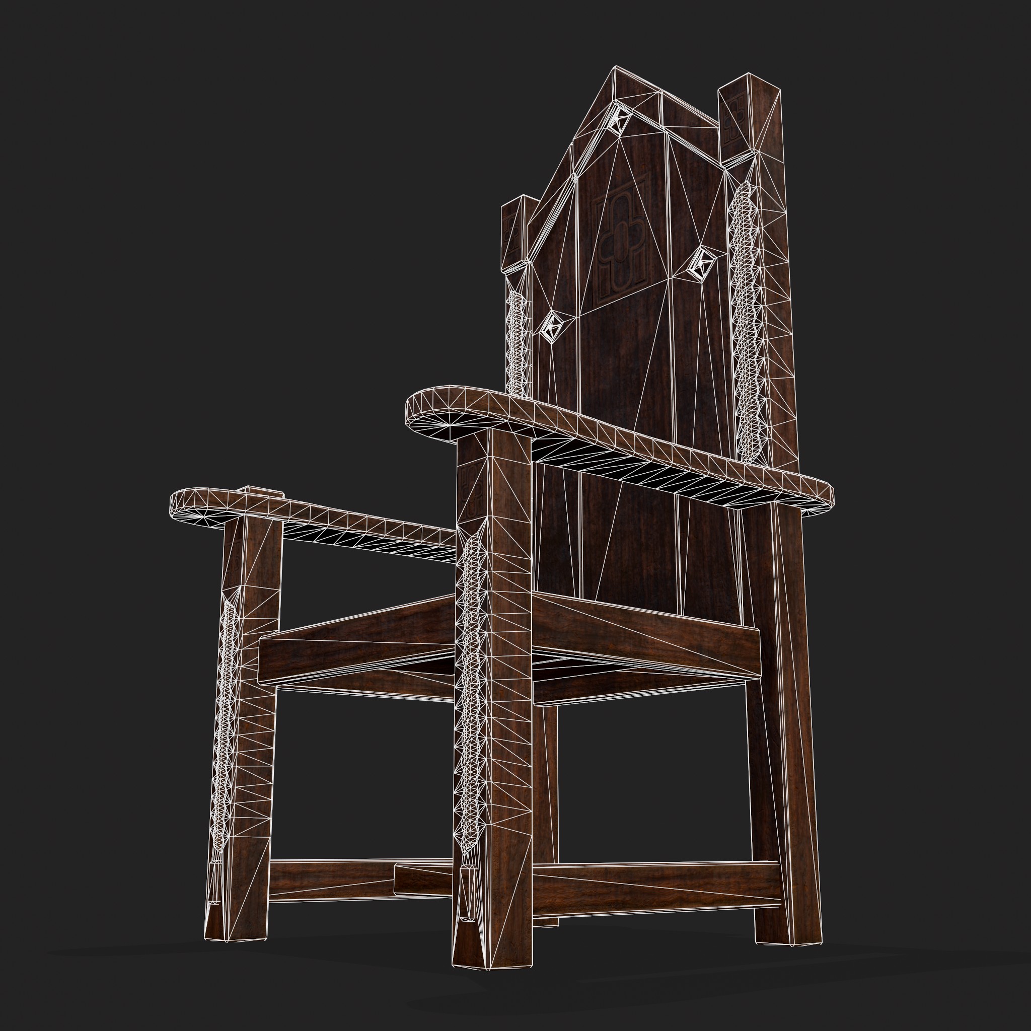 Medieval Carved Wood Chair - 3D Model by Get Dead Entertainment