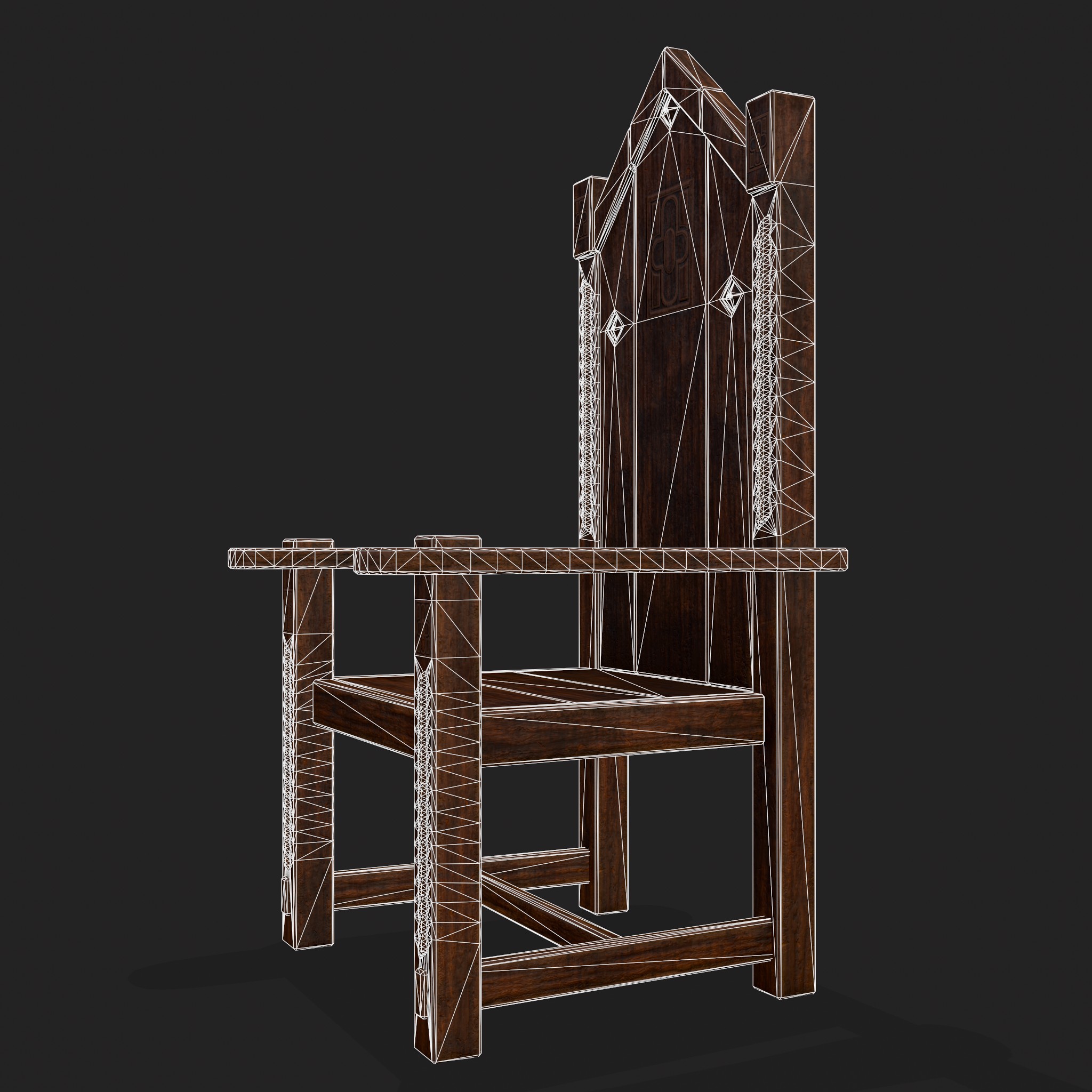 Medieval Carved Wood Chair - 3D Model by Get Dead Entertainment