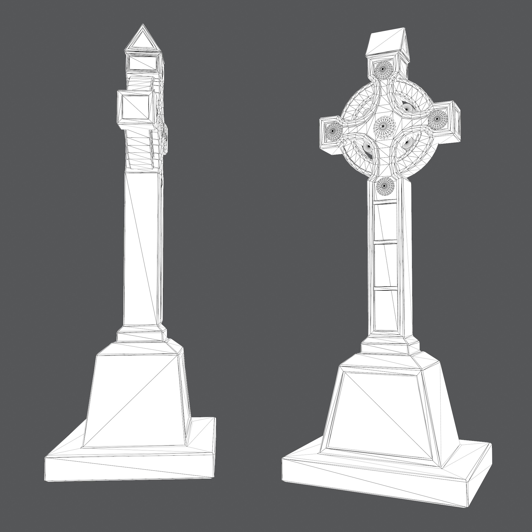 Medieval Celtic Cross Tombstones - 3D Model by Get Dead Entertainment