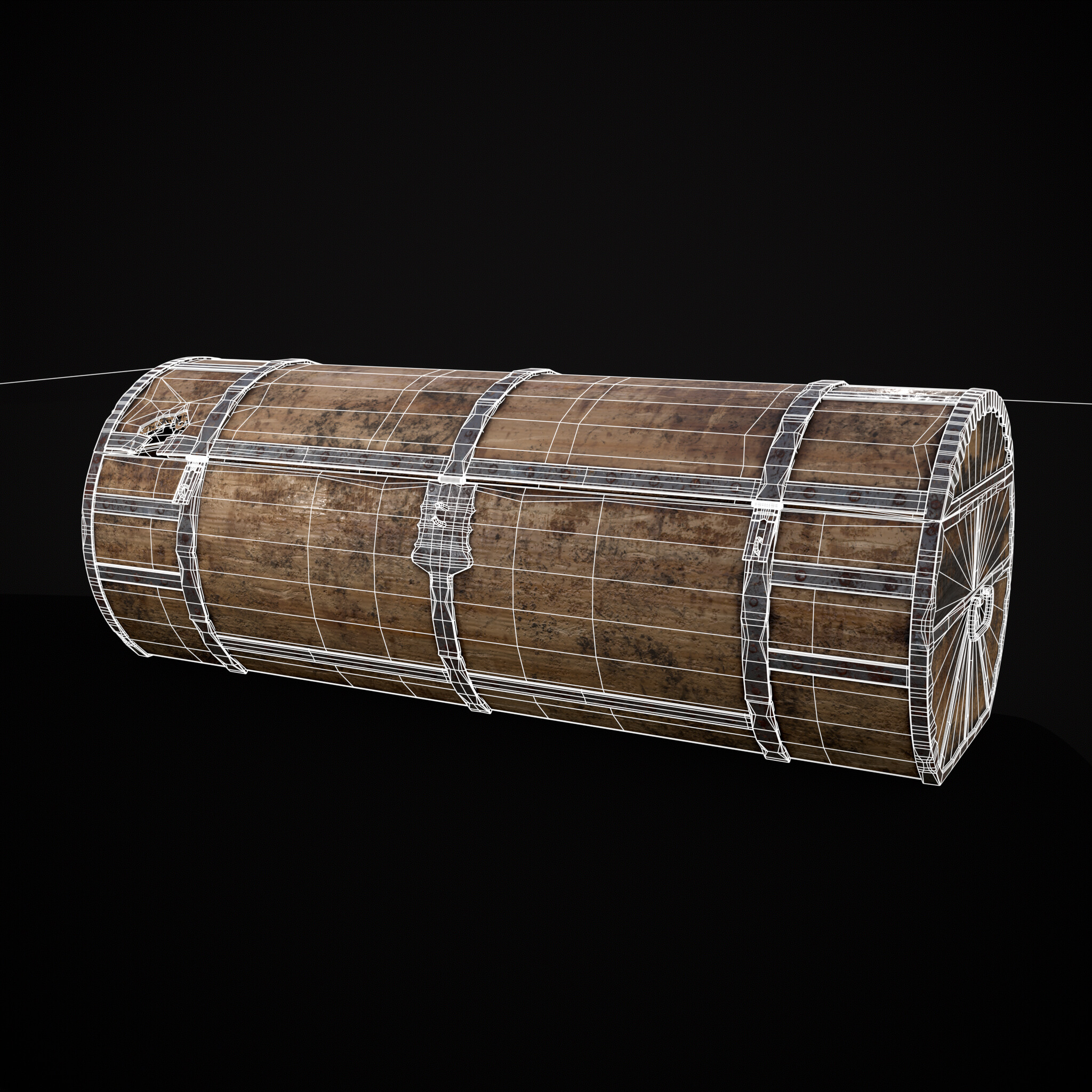 Medieval Cylindrical Chest - 3D Model by Get Dead Entertainment